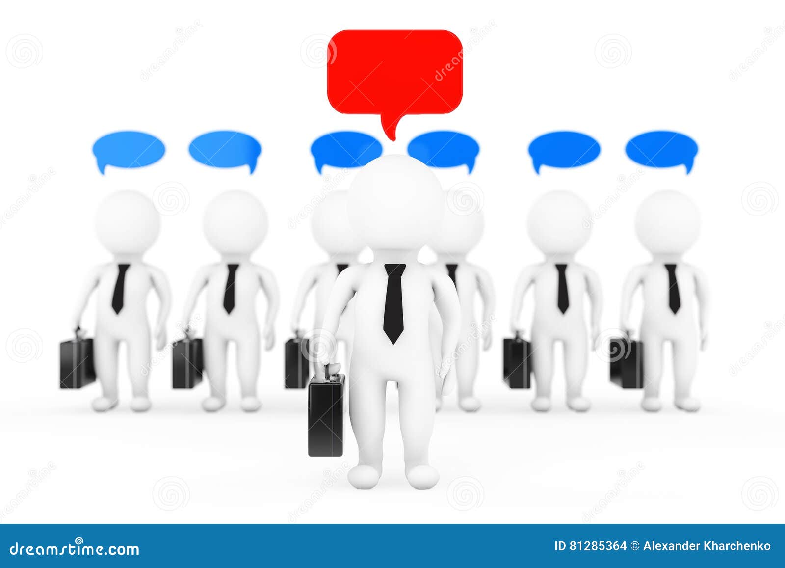 Teamwork Ideas Concept. 3D Businessmans with a Think Bubbles. 3d ...