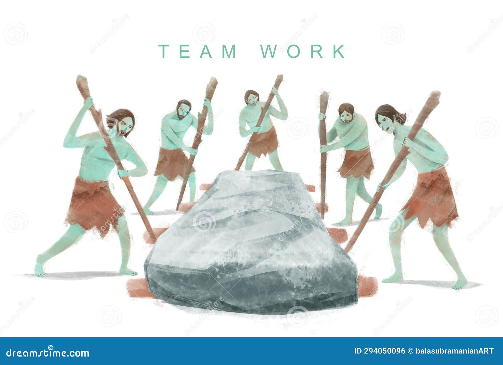 Teamwork - If we Work Together, we Will Never Fail. Stock Illustration ...