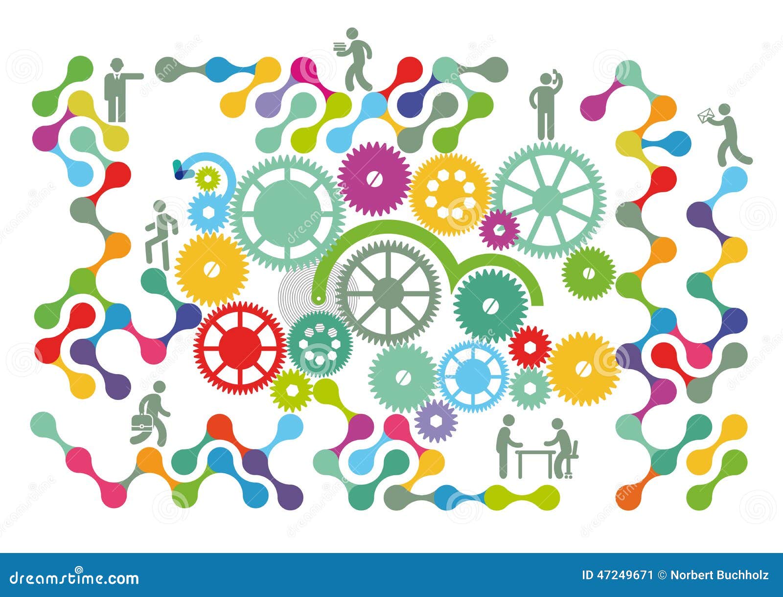 Teamwork illustration stock vector. Illustration of colorful - 47249671