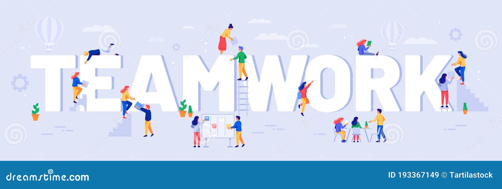 Teamwork Illustration, Team Work Communication and Partnership Stock ...