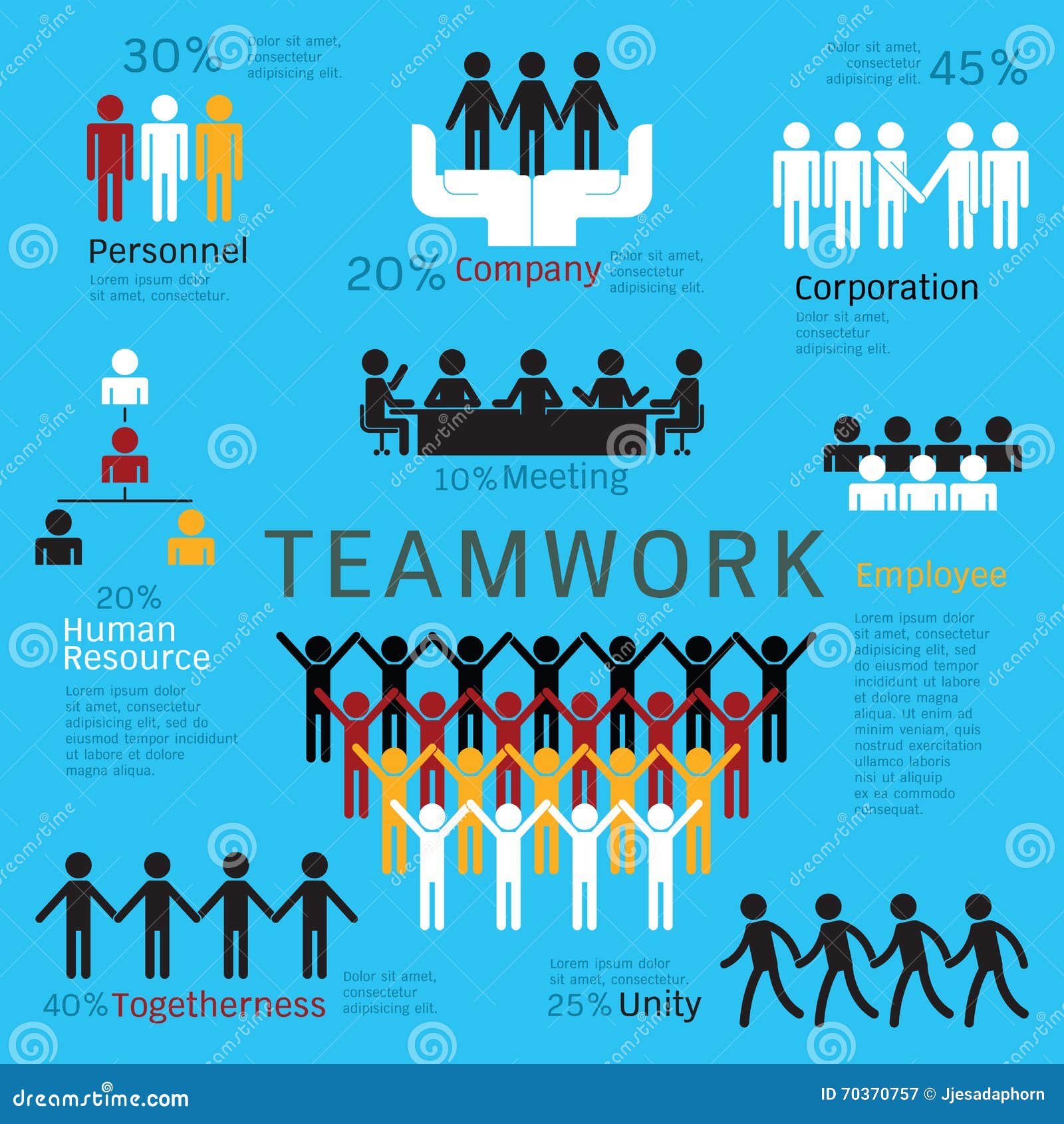 Teamwork infographics stock vector. Illustration of handshake - 70370757