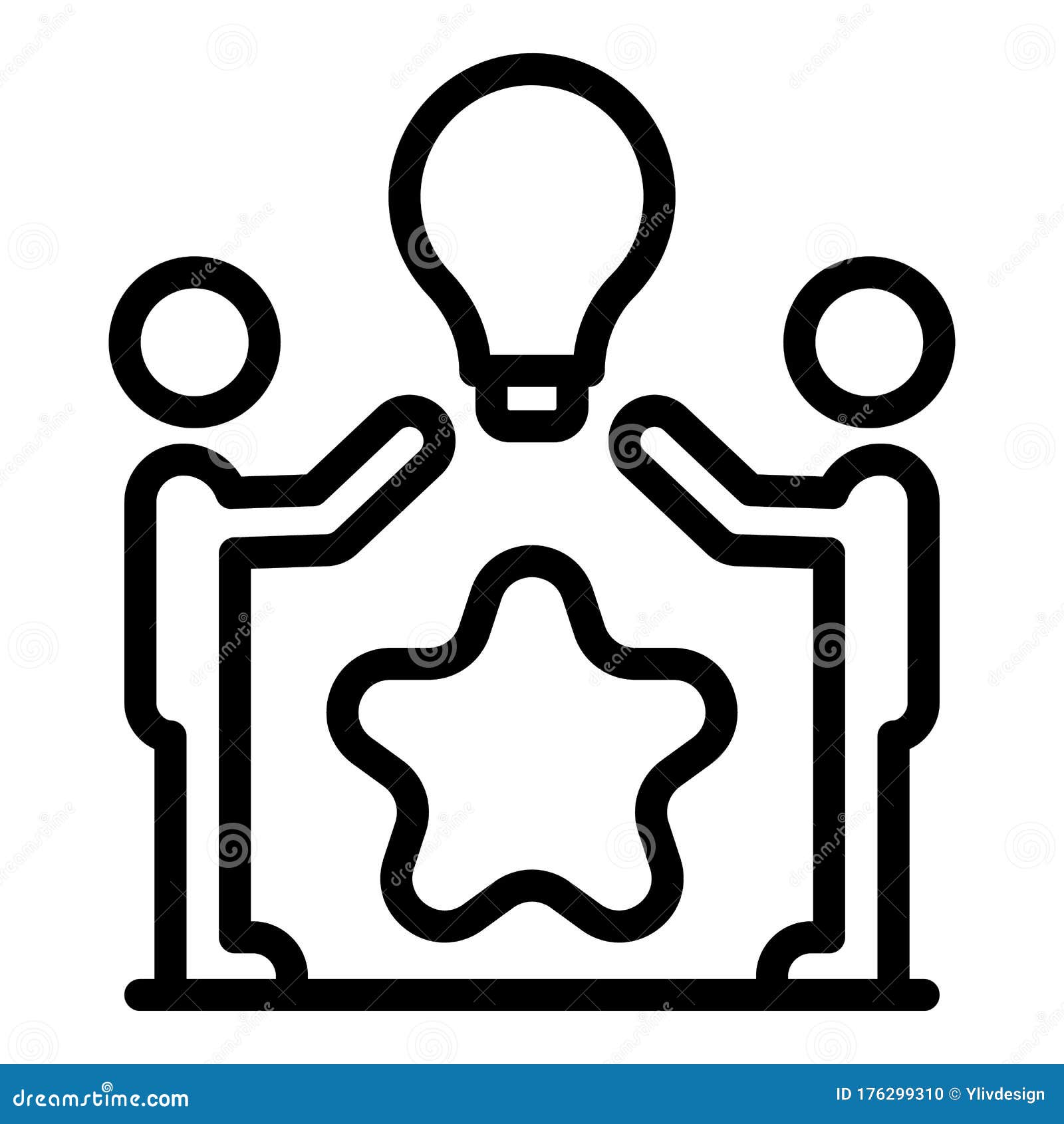 Teamwork Innovation Icon, Outline Style Stock Vector - Illustration of ...
