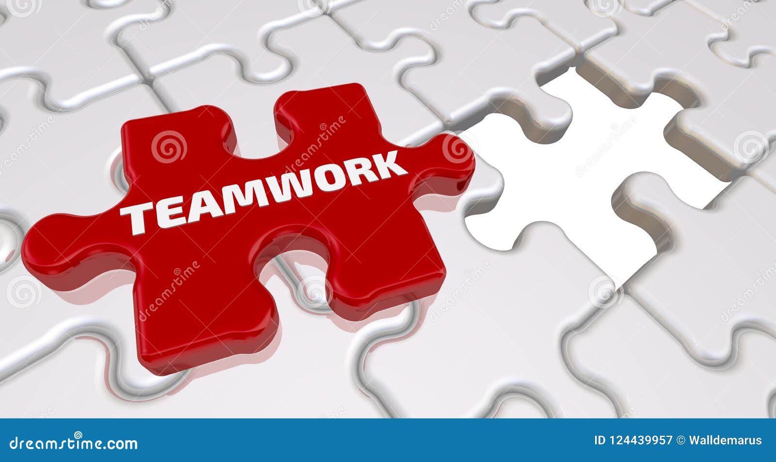 Teamwork. the Inscription on the Missing Element of the Puzzle Stock ...