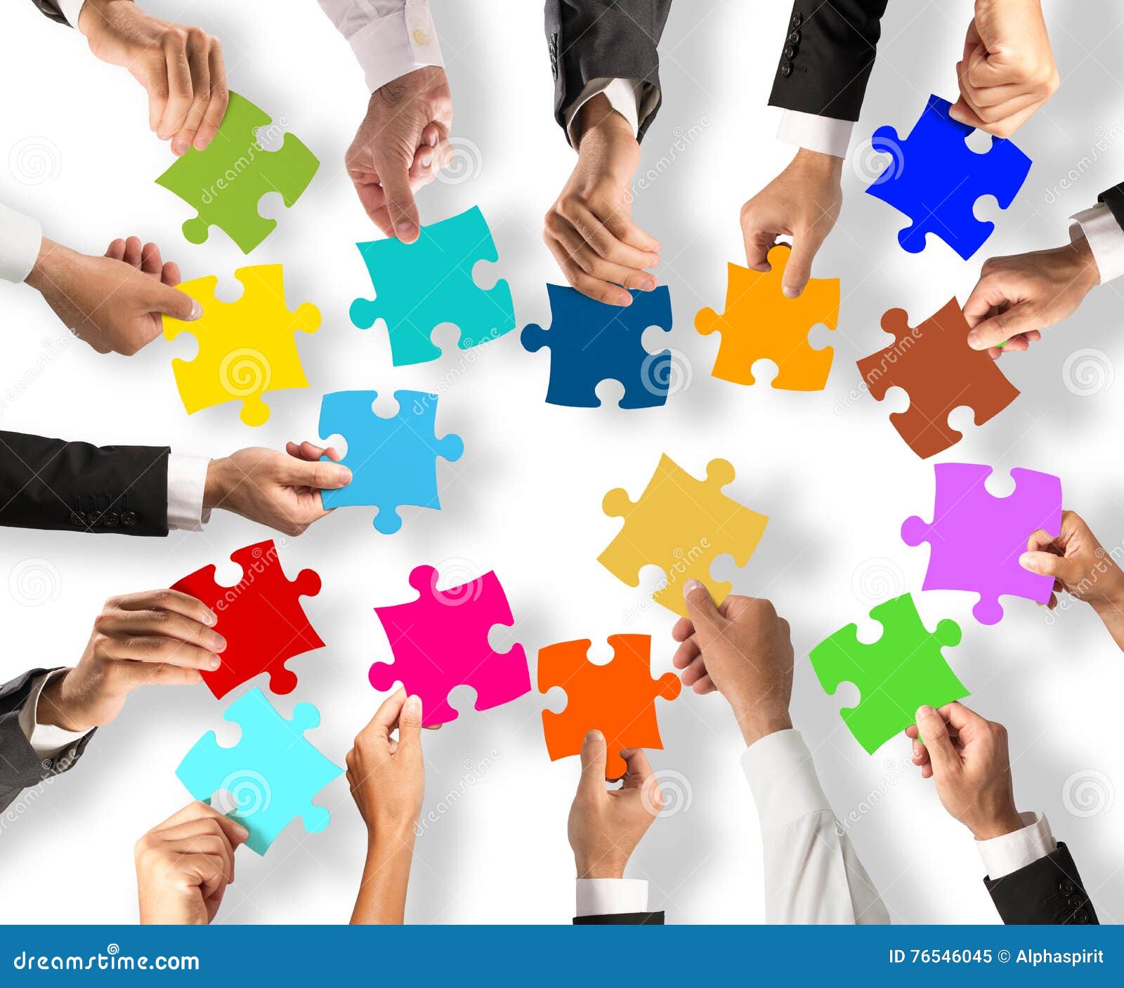 Teamwork and Integration Concept with Puzzle Pieces Stock Image - Image ...