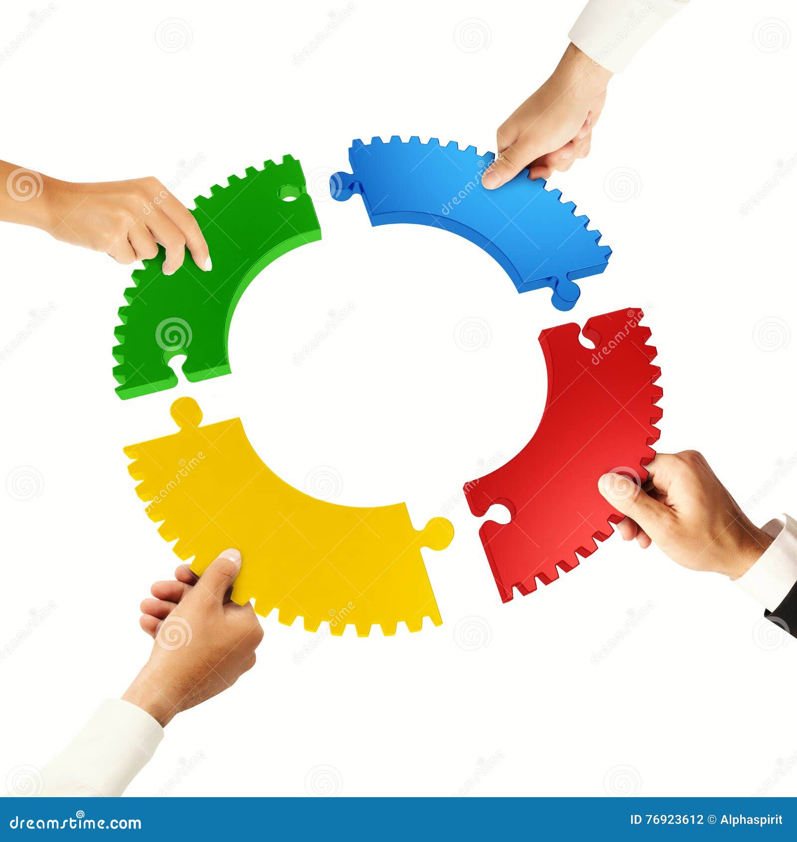 Teamwork and Integration Concept with Puzzle Pieces Stock Photo - Image ...