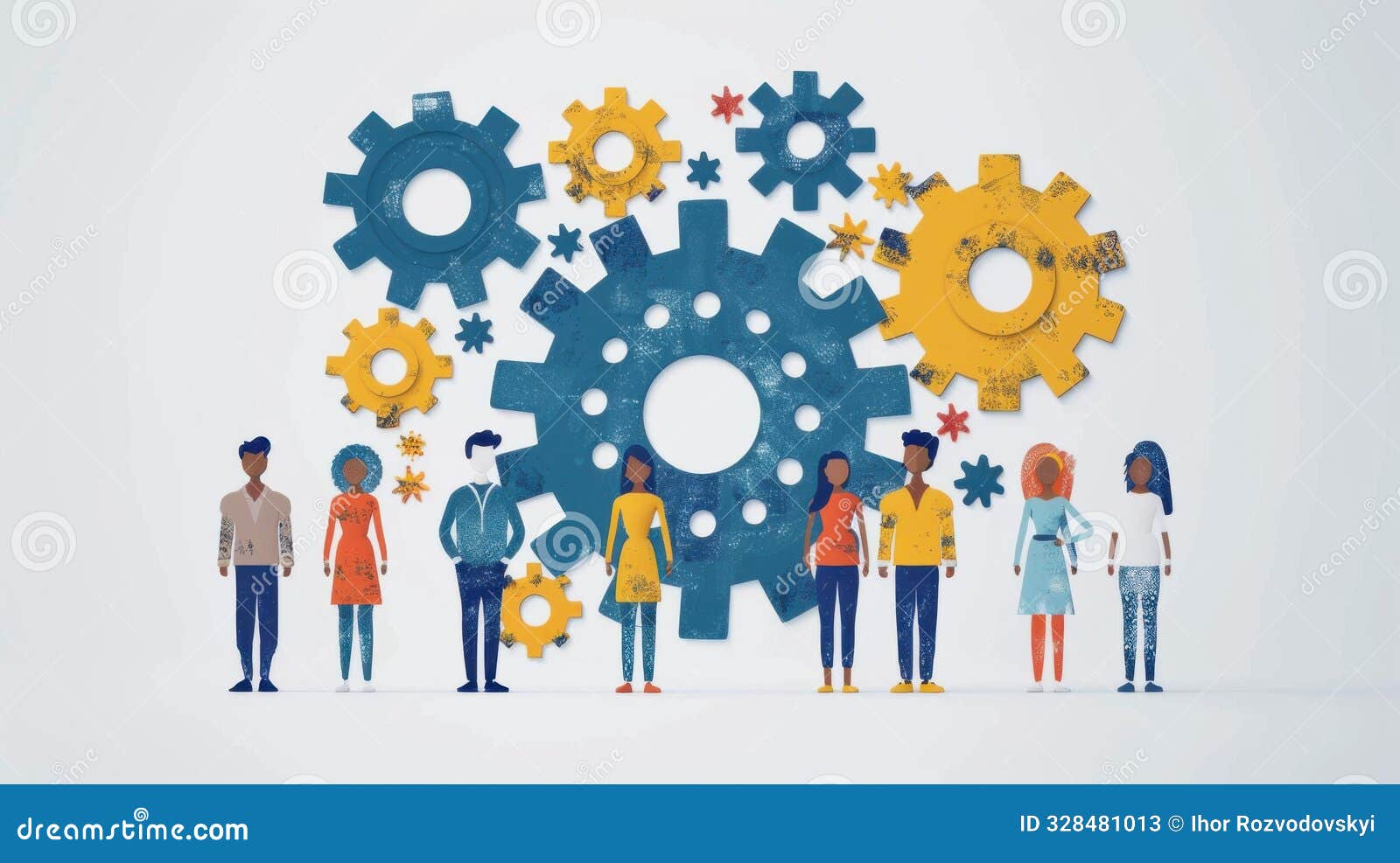 Teamwork, Interaction between All Team Members. Team Building Flat ...