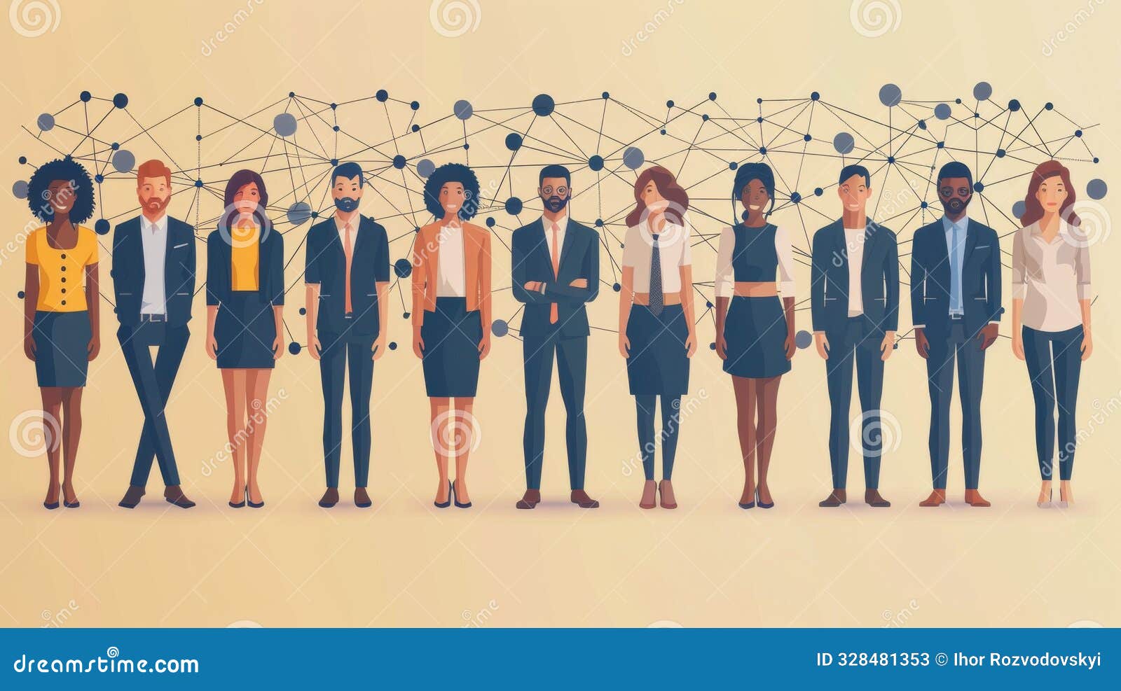 Teamwork, Interaction between All Team Members. Team Building Flat ...