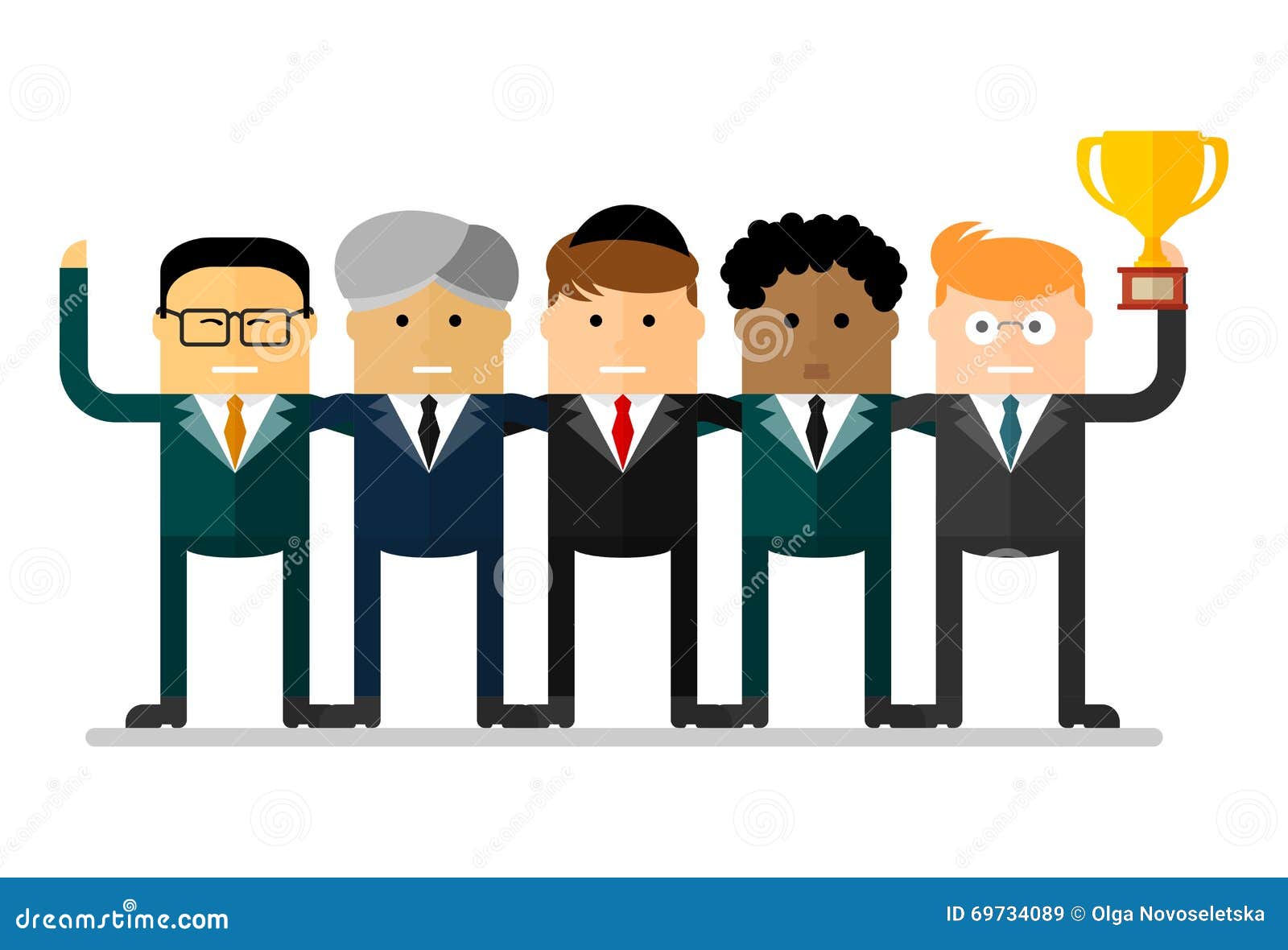 Teamwork International Team Won the Cup Stock Vector - Illustration of ...