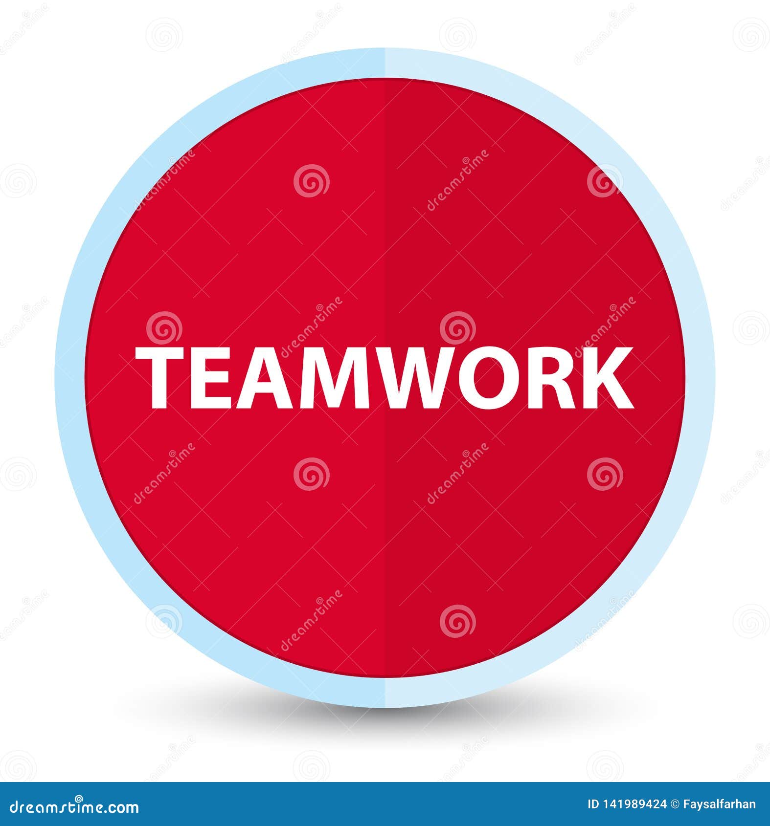 Teamwork Flat Prime Red Round Button Stock Vector - Illustration of ...