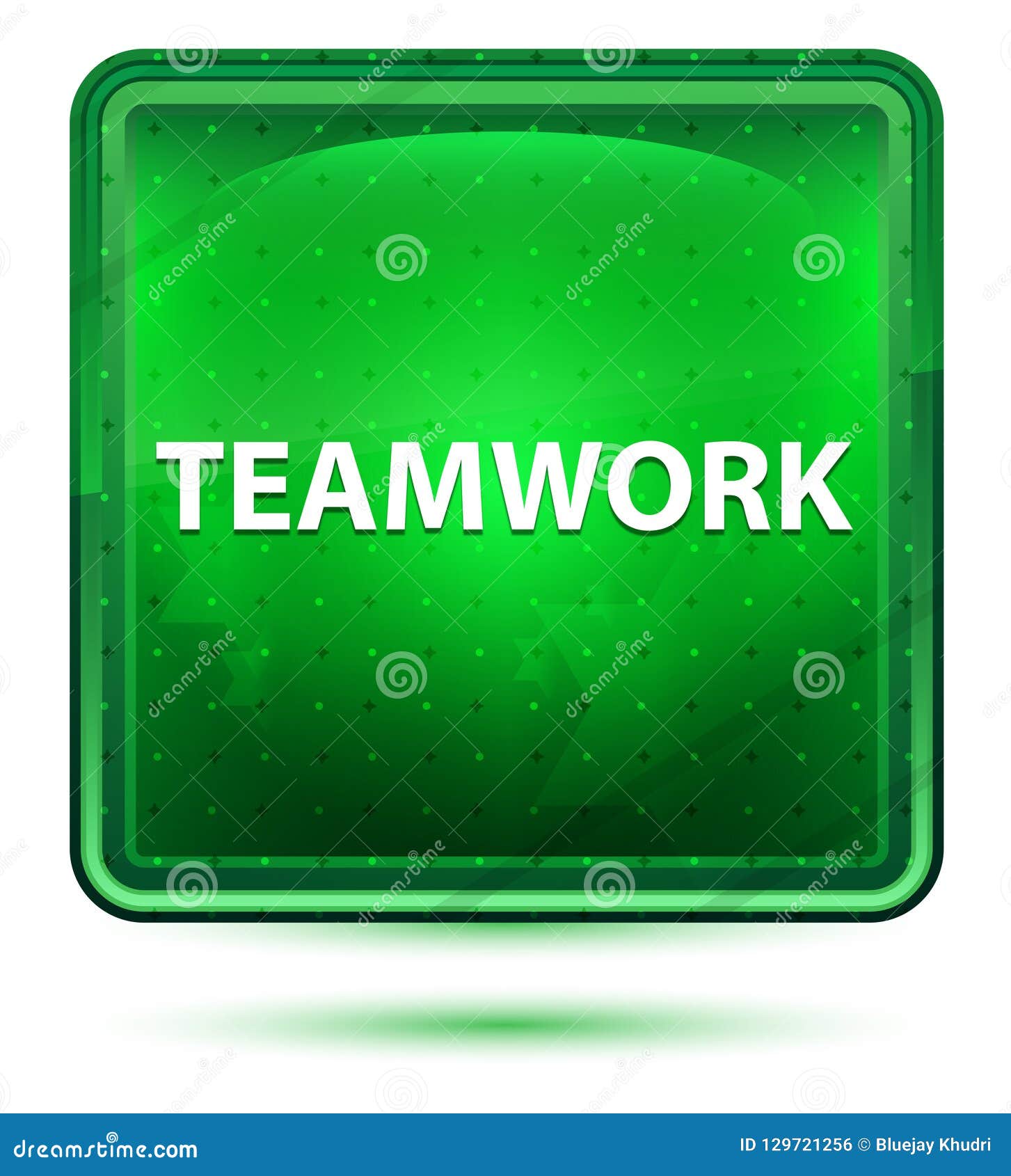 Teamwork Neon Light Green Square Button Stock Illustration ...
