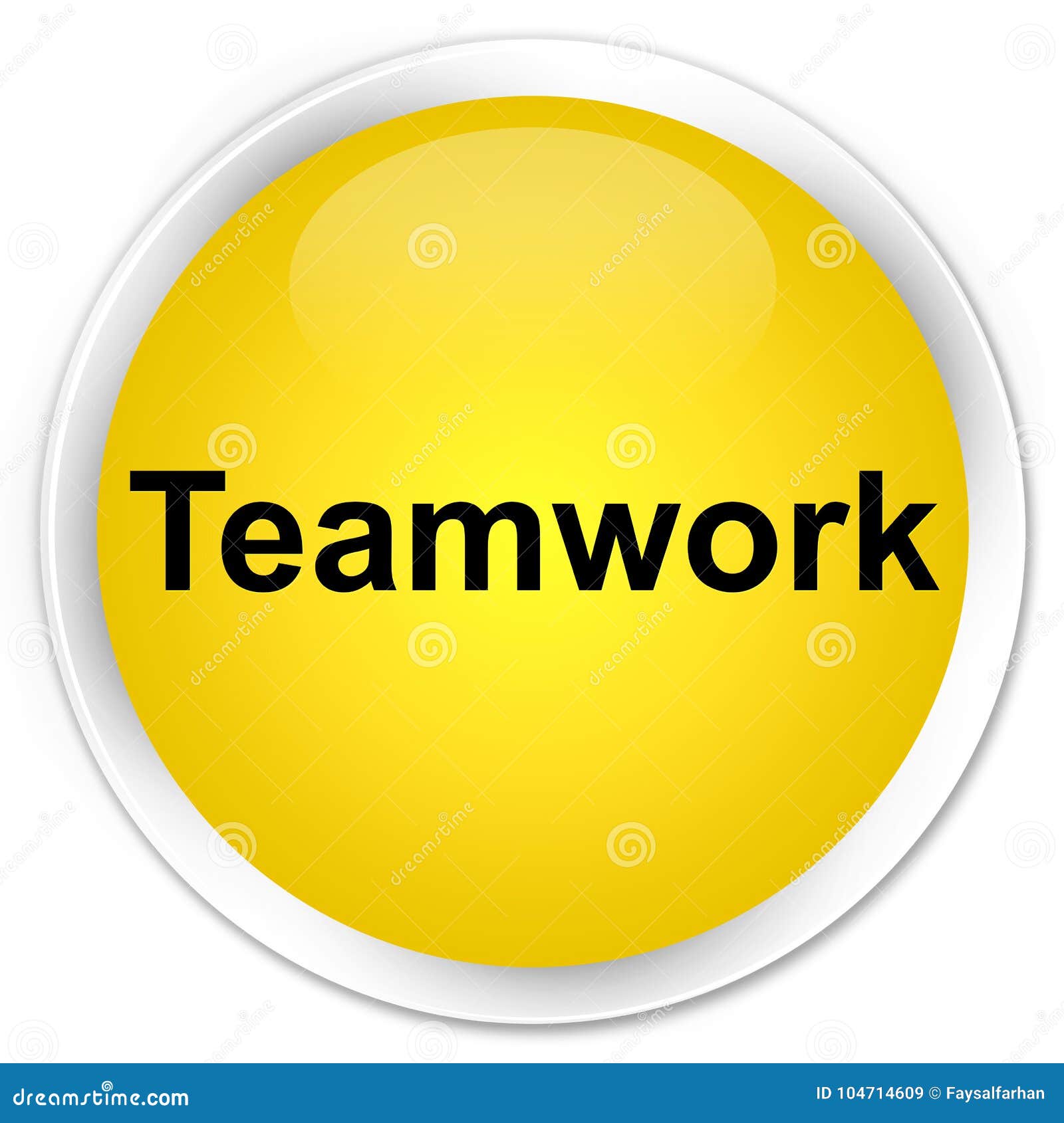 Teamwork Premium Yellow Round Button Stock Illustration - Illustration ...