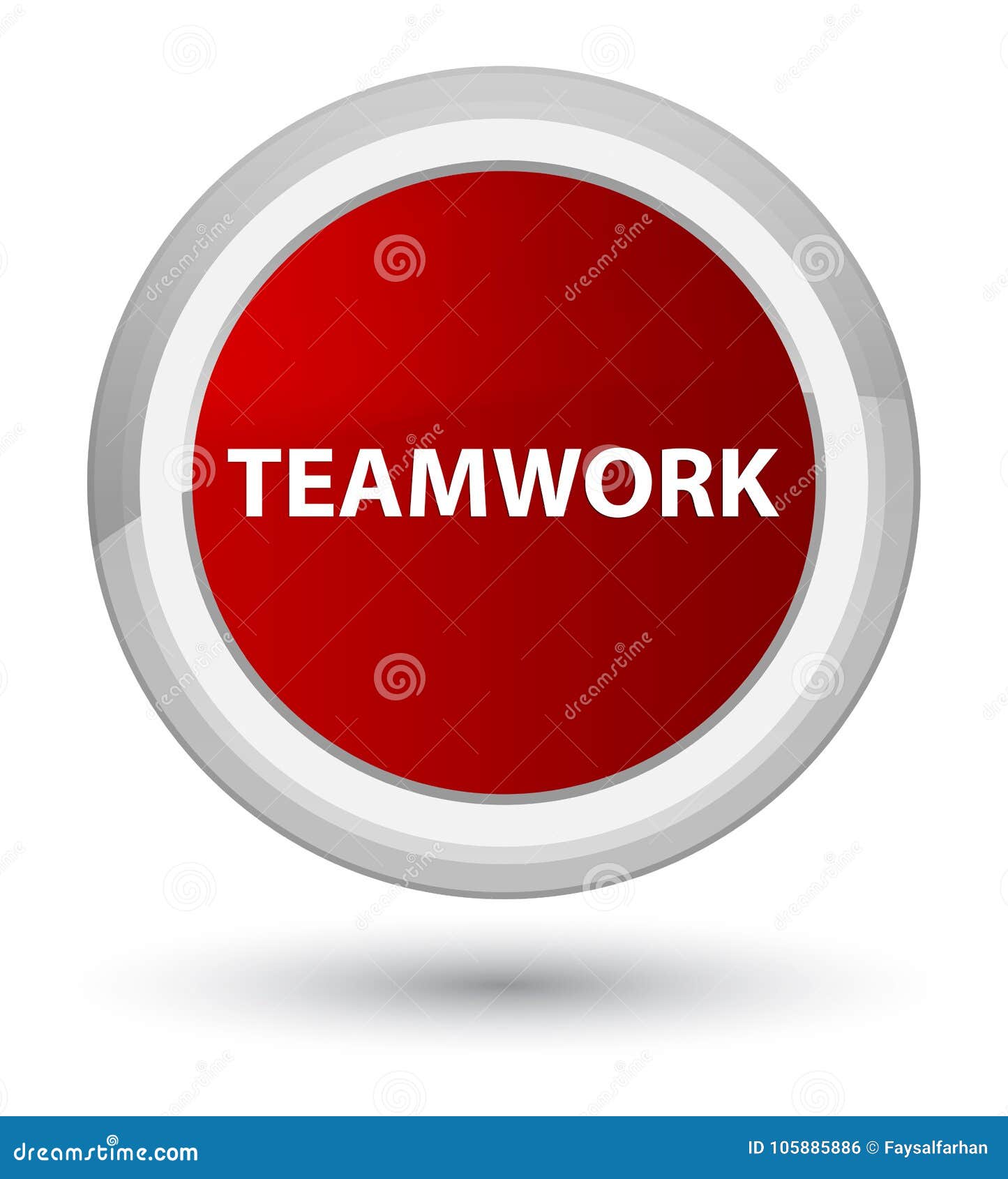 Teamwork Prime Red Round Button Stock Illustration - Illustration of ...