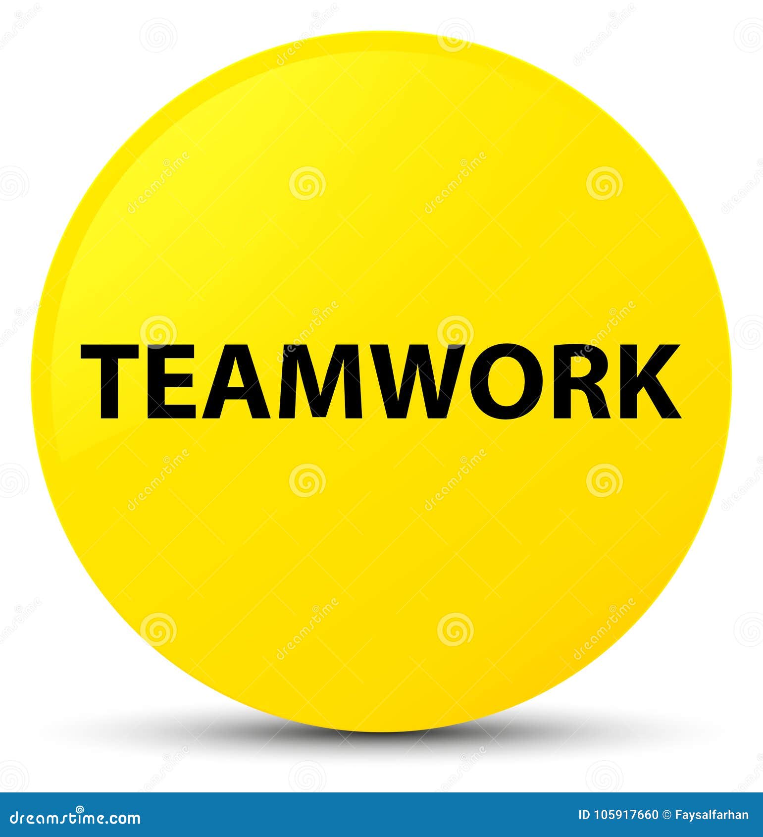Teamwork Yellow Round Button Stock Illustration - Illustration of ...