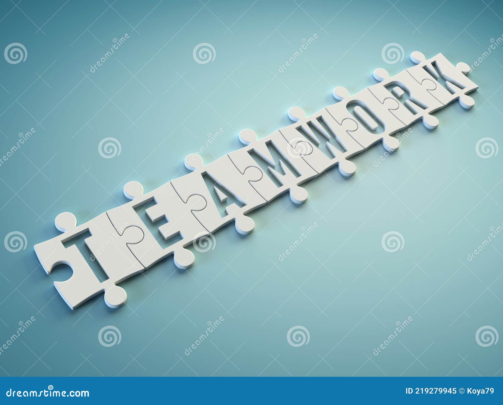 Teamwork Jigsaw Puzzle Pieces Concept, 3d Rendering Stock Illustration ...