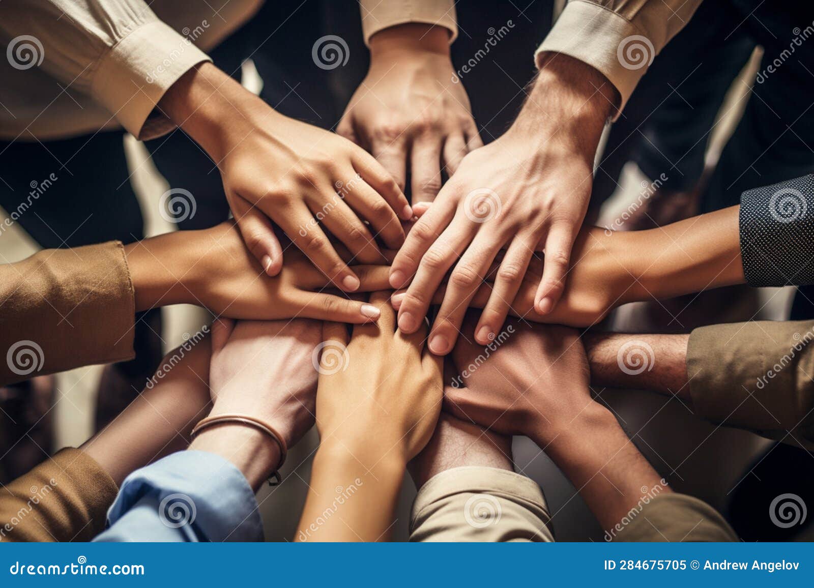 Teamwork Join Hands Support Together Concept Generative AI Stock ...