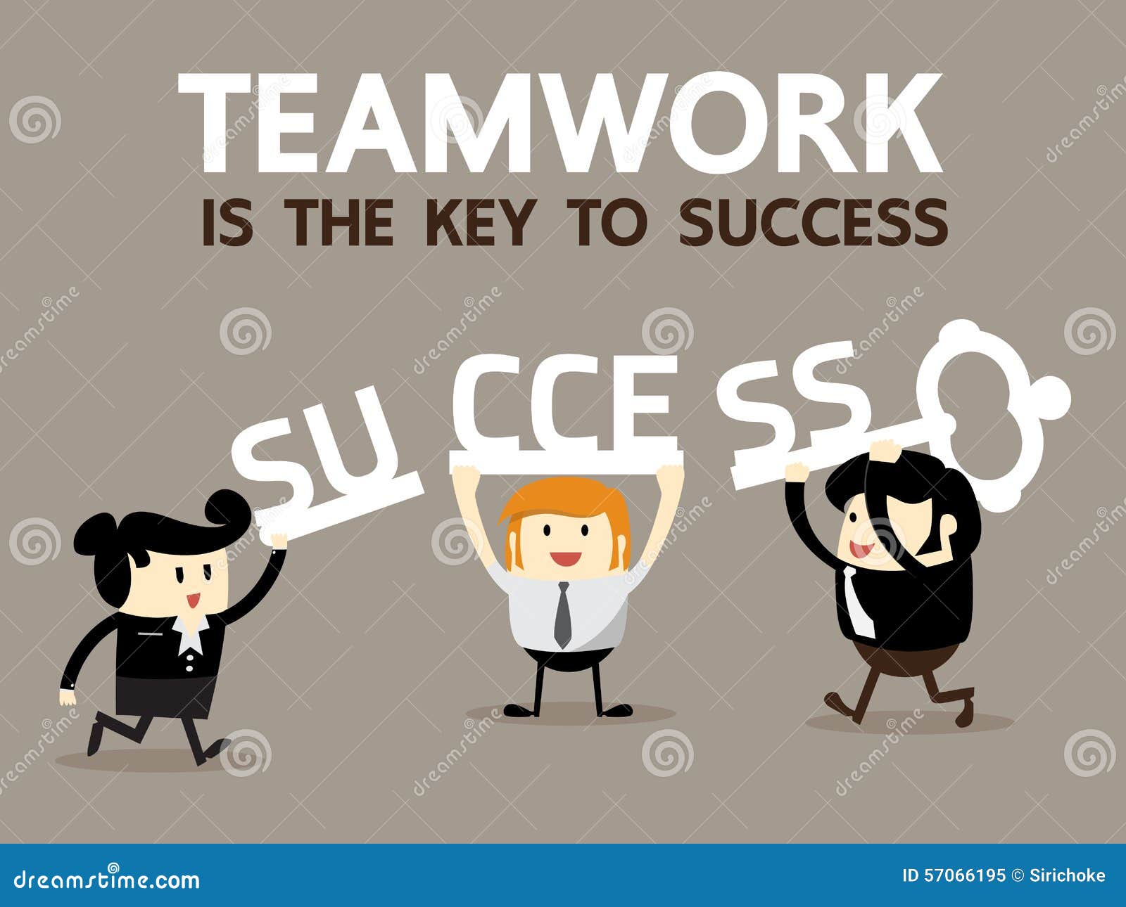 Teamwork Is The Key To Success Stock Vector - Image: 57066195