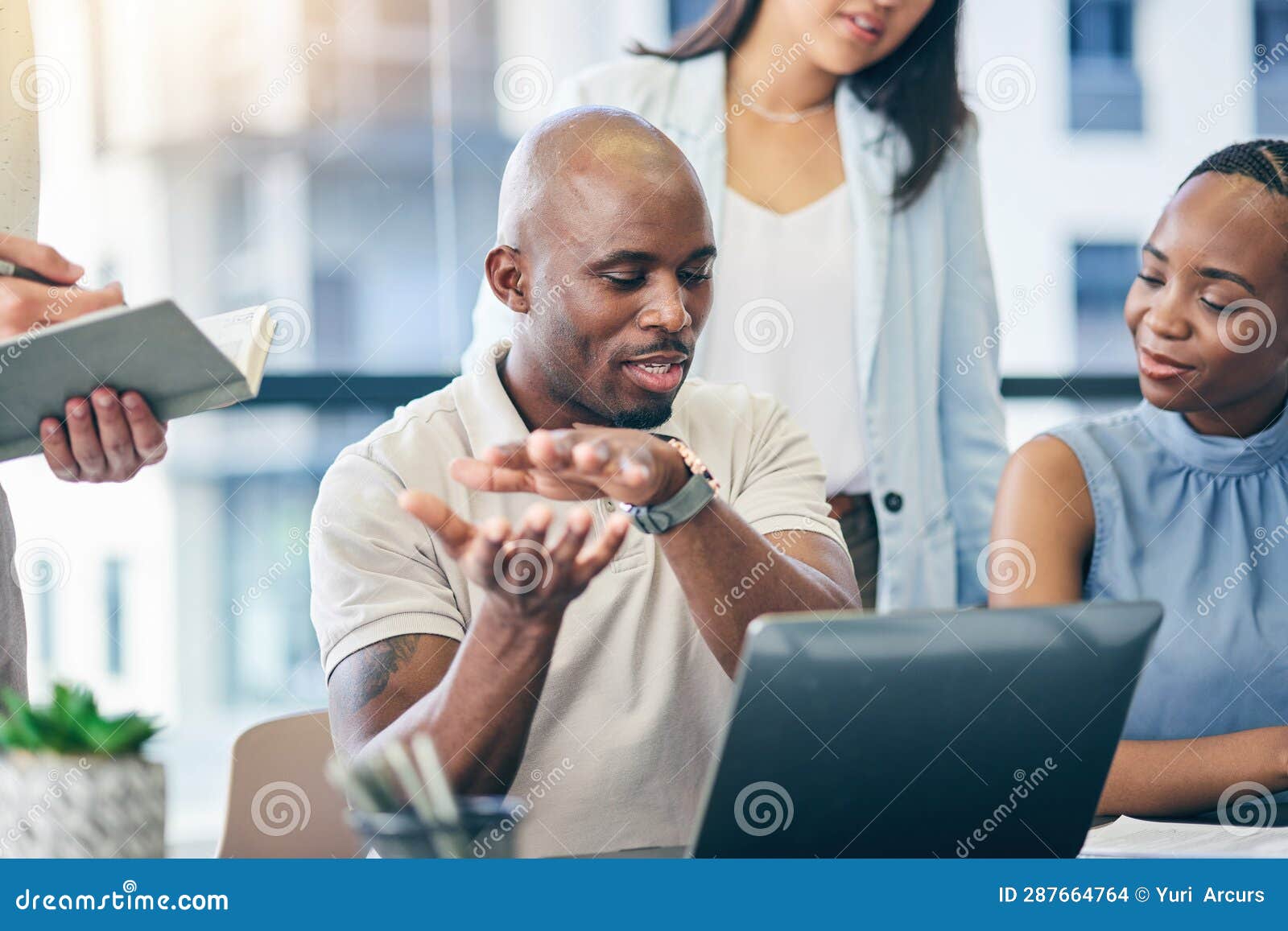 Teamwork, Laptop and Designer People Training in Office Meeting ...