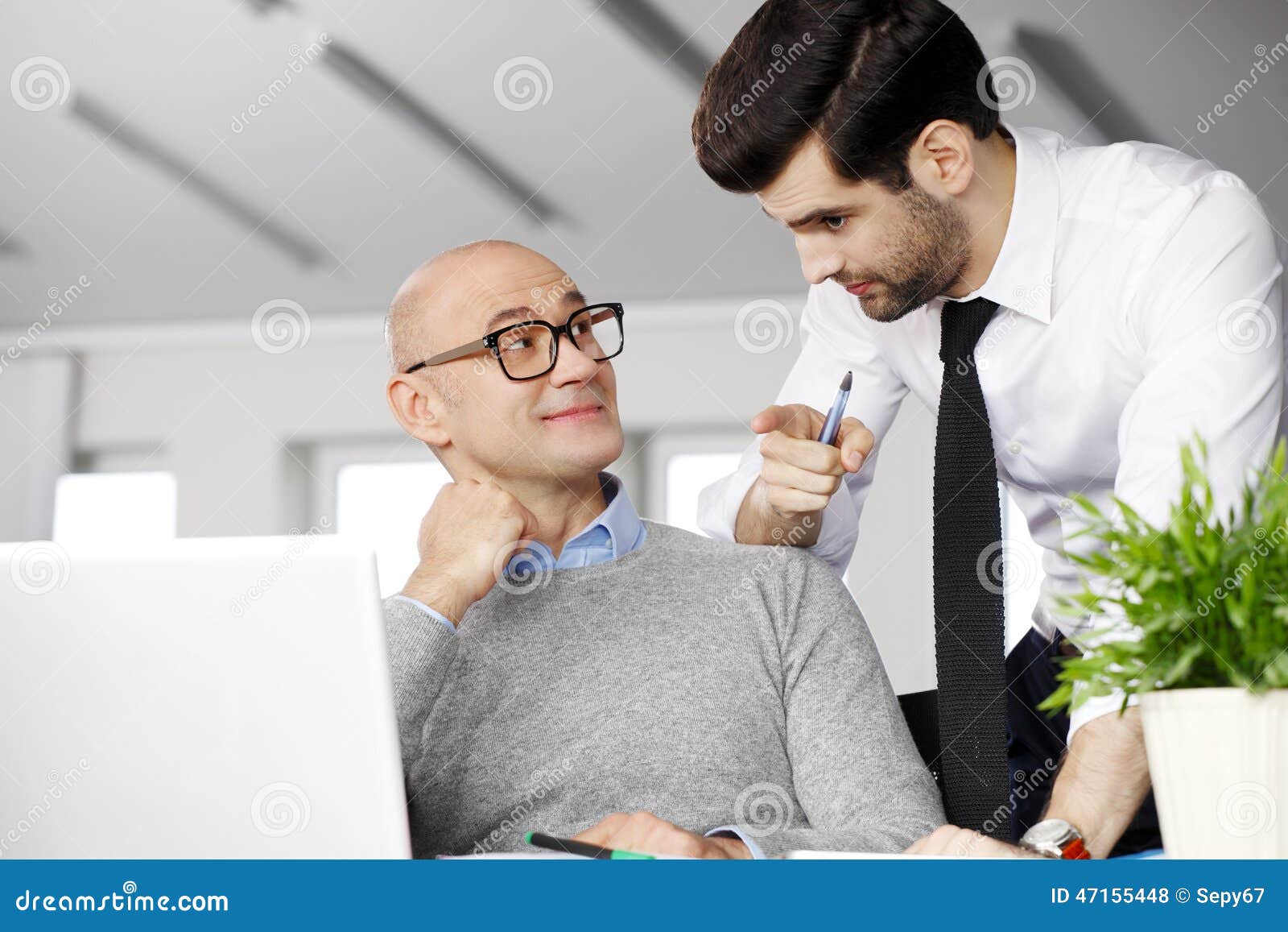 Teamwork with laptop stock photo. Image of datas, business - 47155448