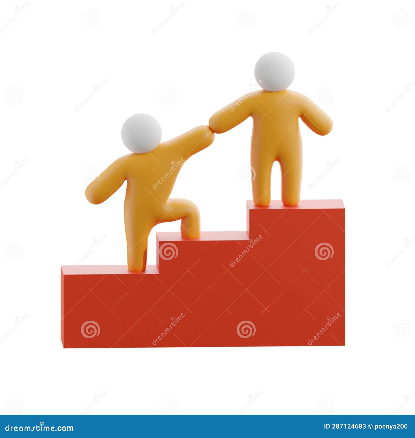 Teamwork Leader Help 3D Icon Illustration Stock Illustration ...