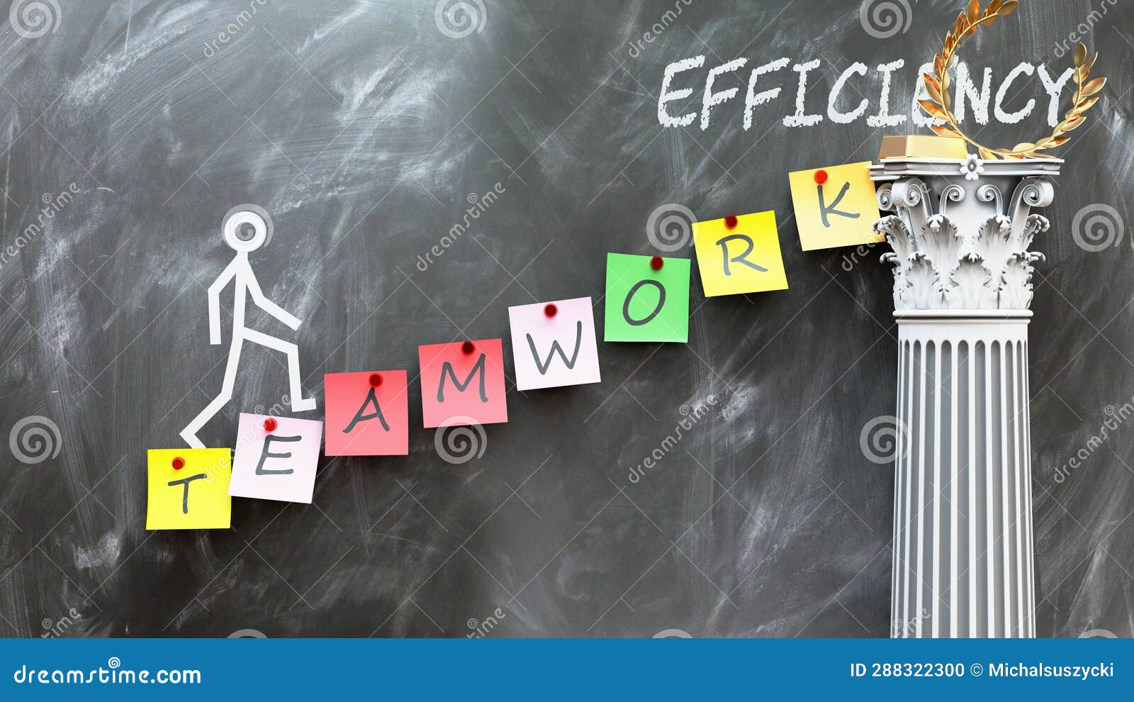 Teamwork Leads To Efficiency Stock Illustration - Illustration of ...