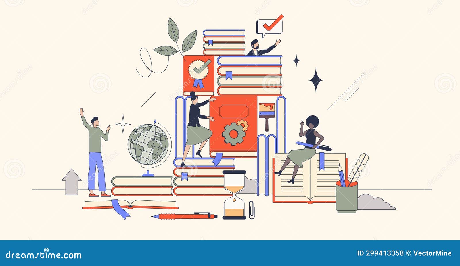 Teamwork in Learning and Collective Education Study Retro Tiny Person ...