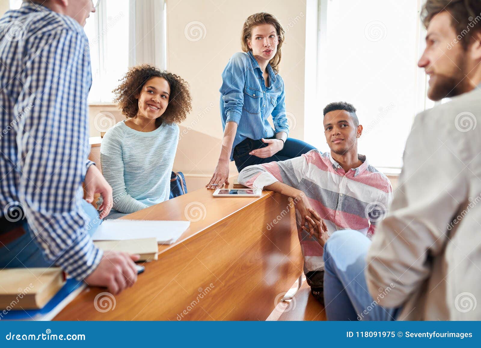 Teamwork at lesson stock image. Image of young, adult - 118091975