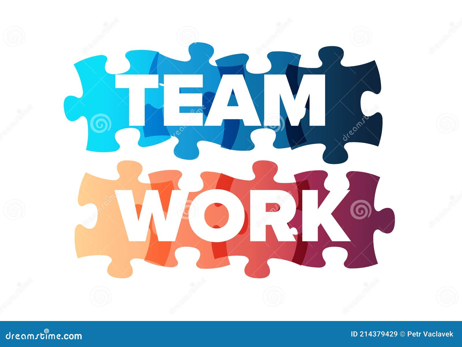 Teamwork Lettering Template Made from Puzzle Pieces Stock Vector ...