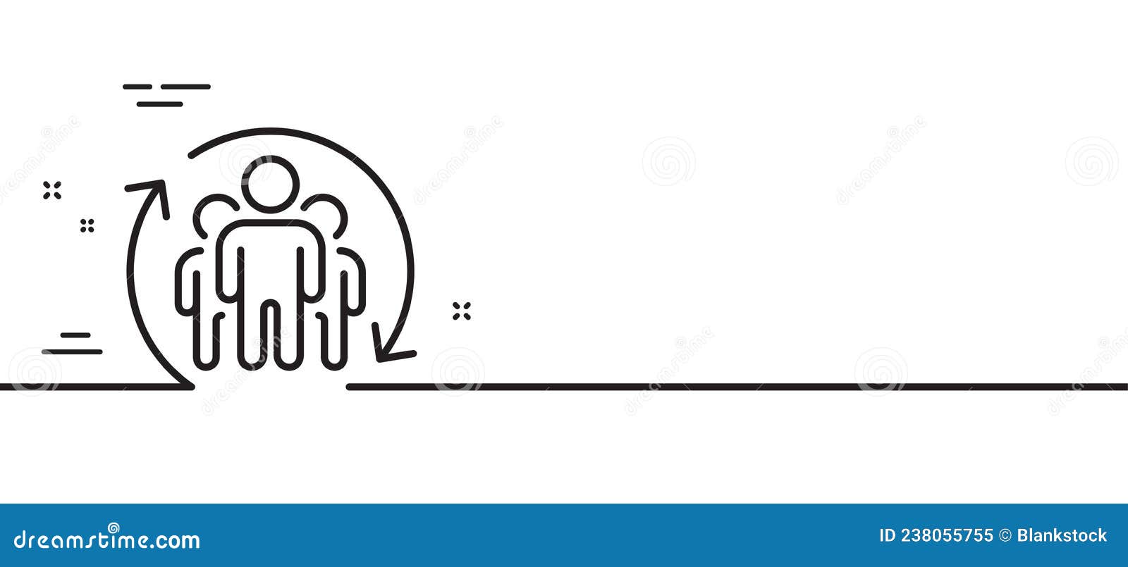 Teamwork Line Icon. Employees Rotation Sign. Core Value. Minimal Line ...