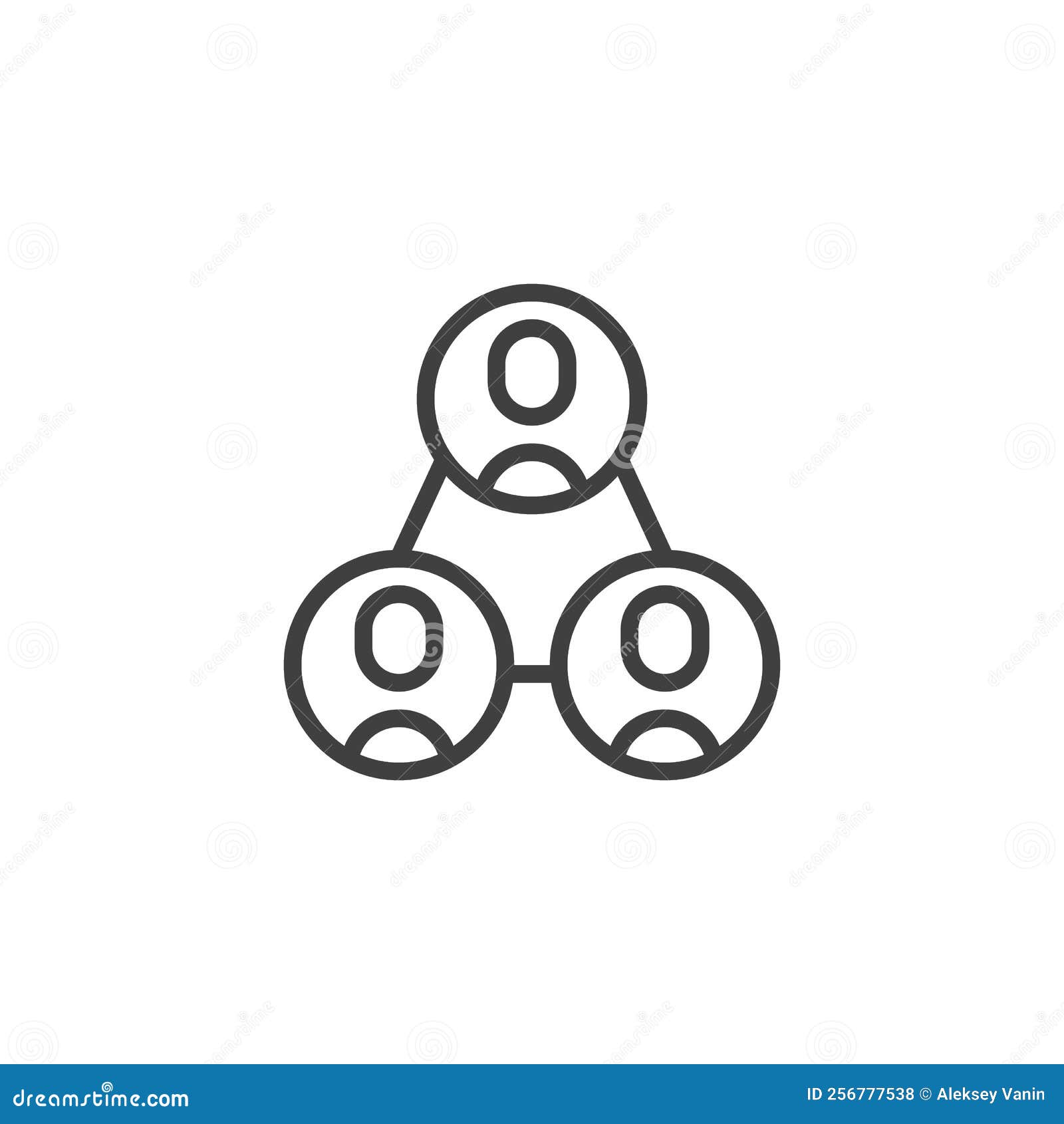 Teamwork line icon stock vector. Illustration of management - 256777538