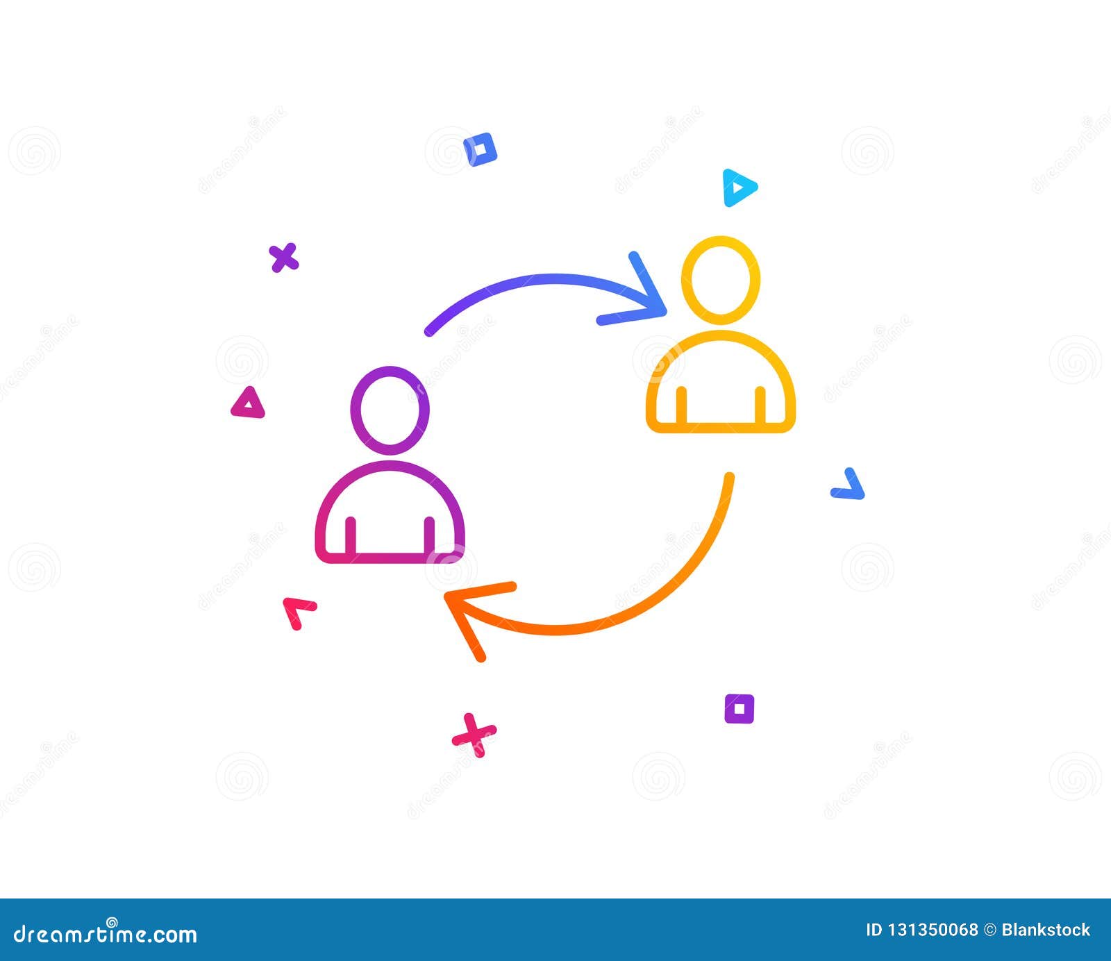 Teamwork Line Icon. Profile Avatar Sign. Vector Stock Vector ...