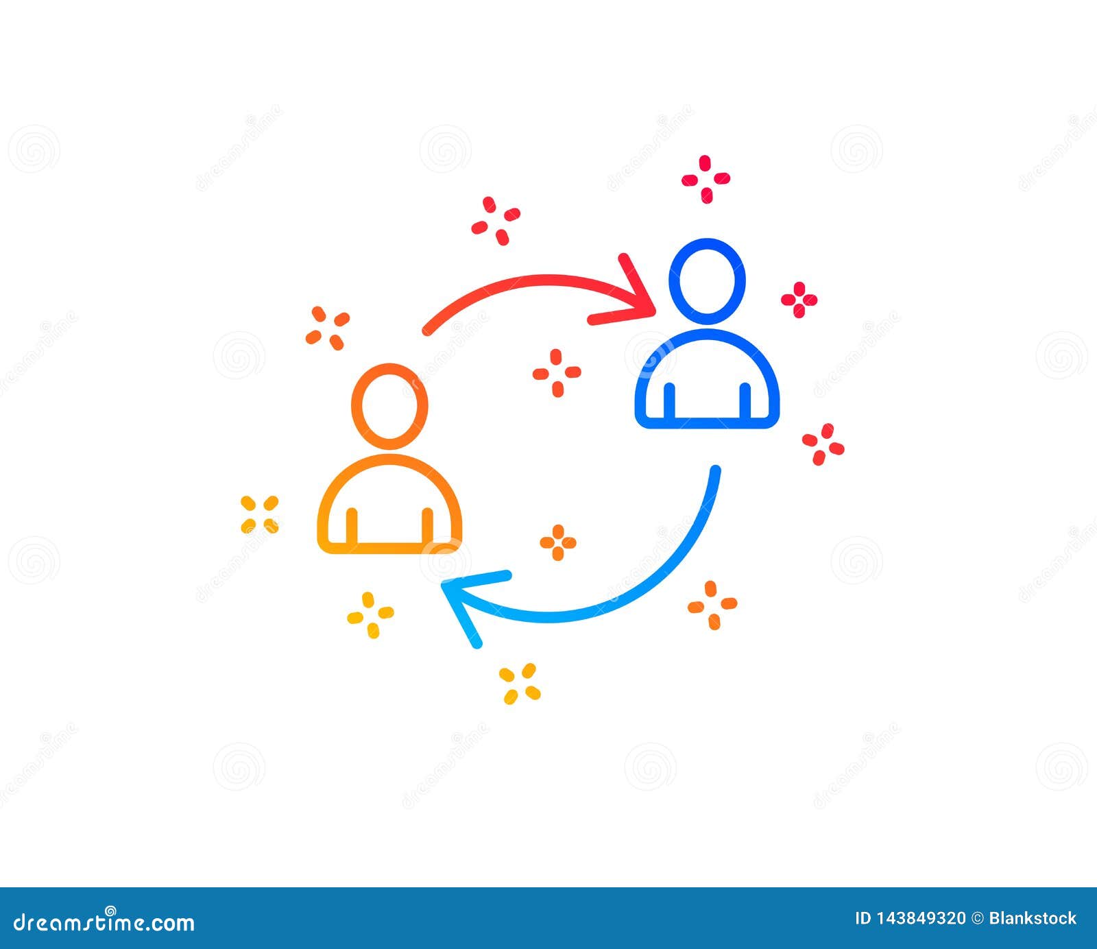 Teamwork Line Icon. Profile Avatar Sign. Vector Stock Vector ...