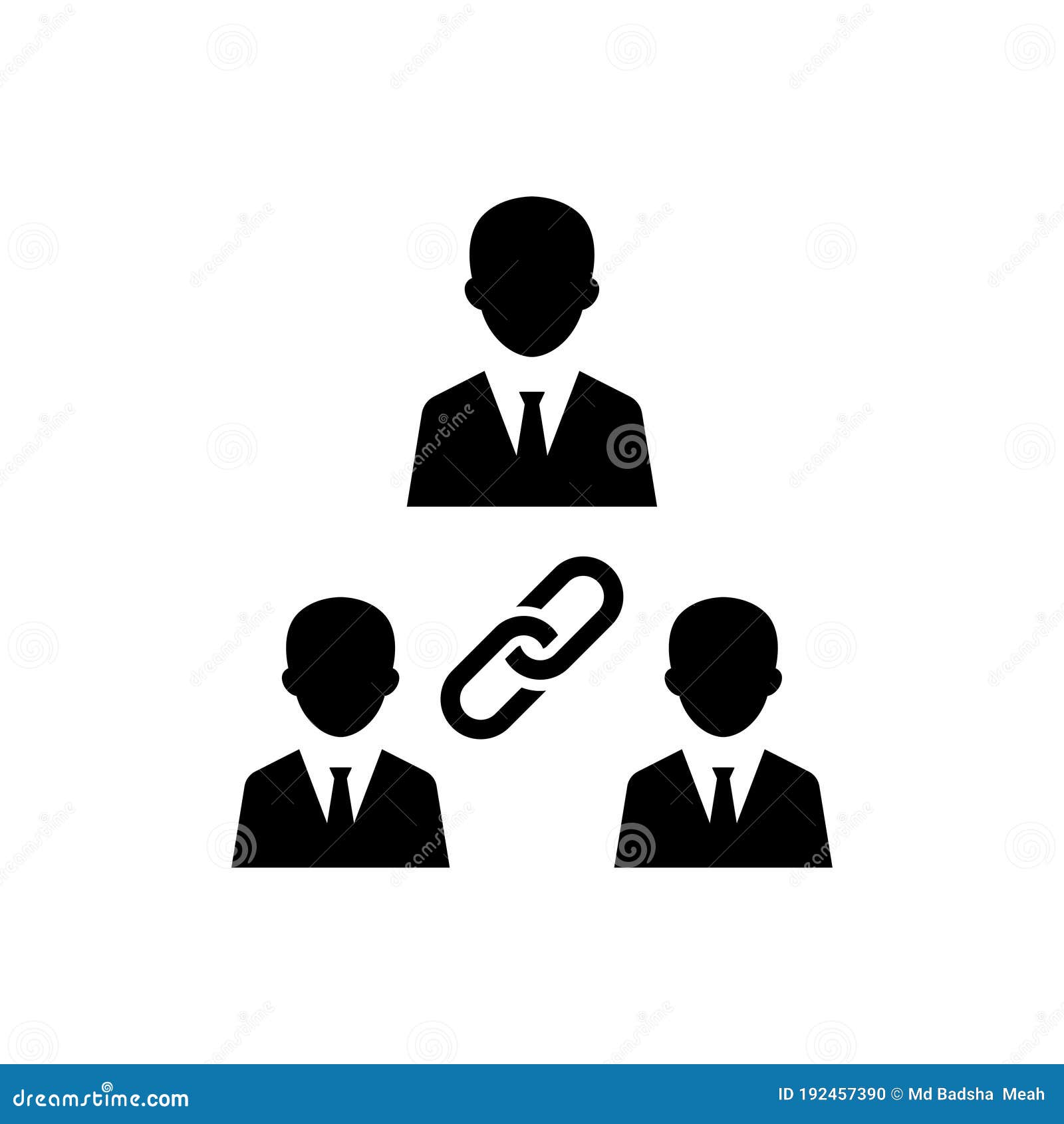 Teamwork Link Icon stock vector. Illustration of illustrations - 192457390