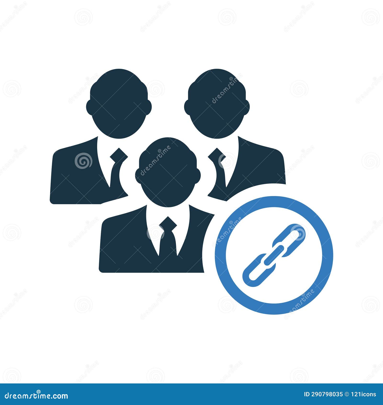 Teamwork Link icon stock vector. Illustration of business - 290798035