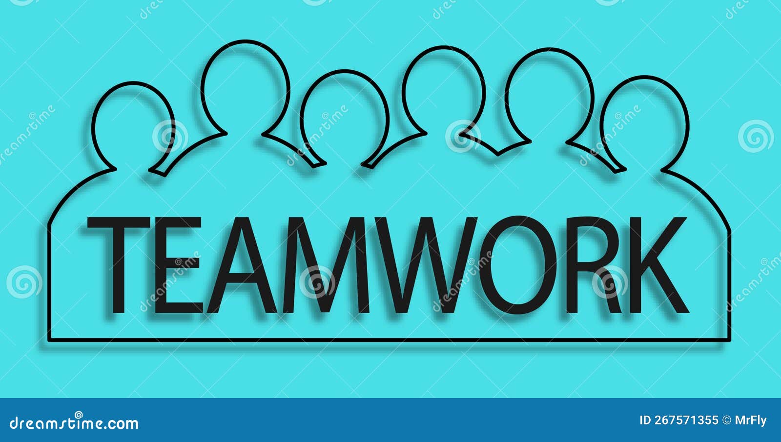 Teamwork Logo on Blue, Vector Illustration Stock Vector - Illustration ...