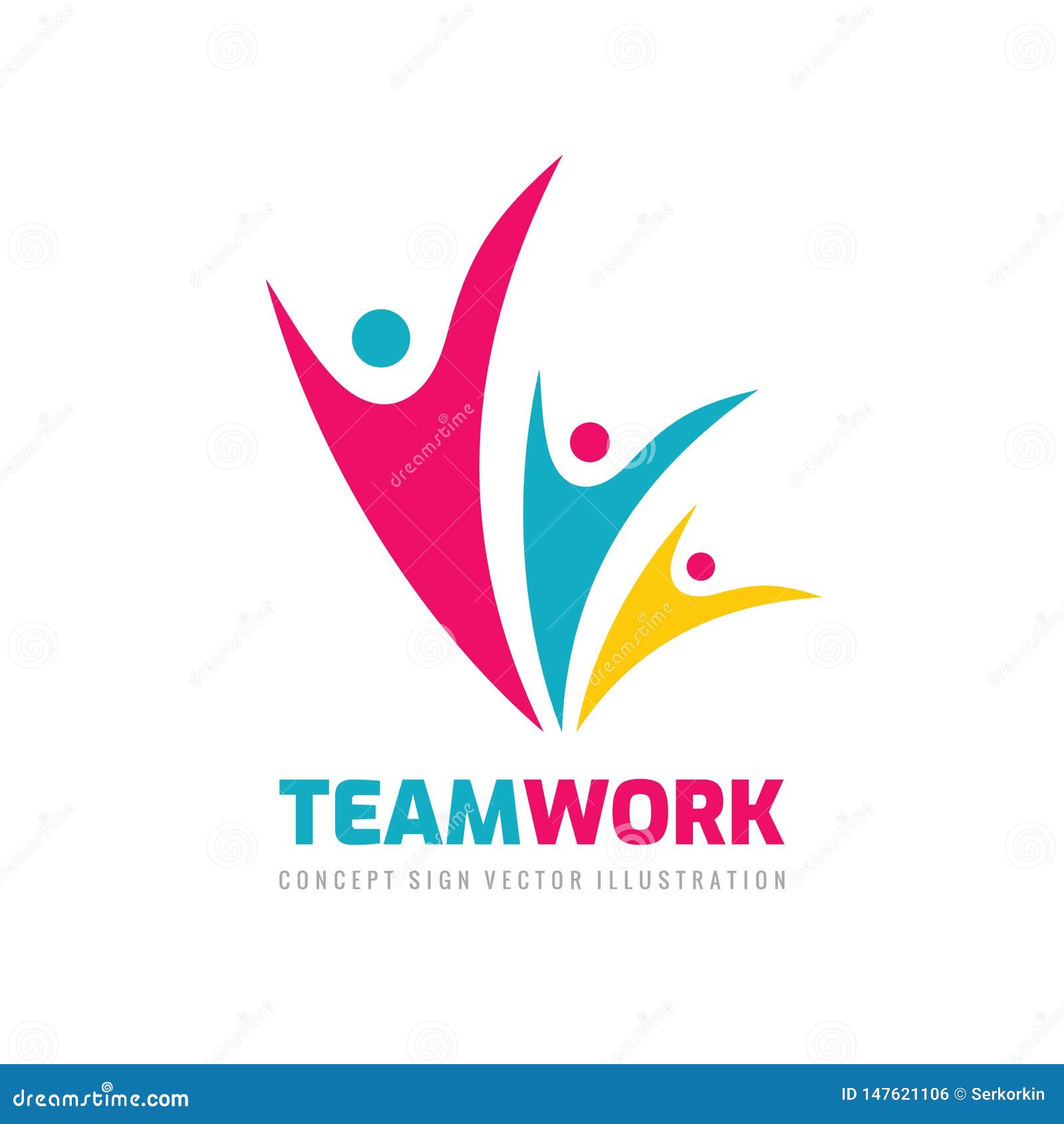 Teamwork Logo Design. Social Media Sign Stock Vector - Illustration of ...