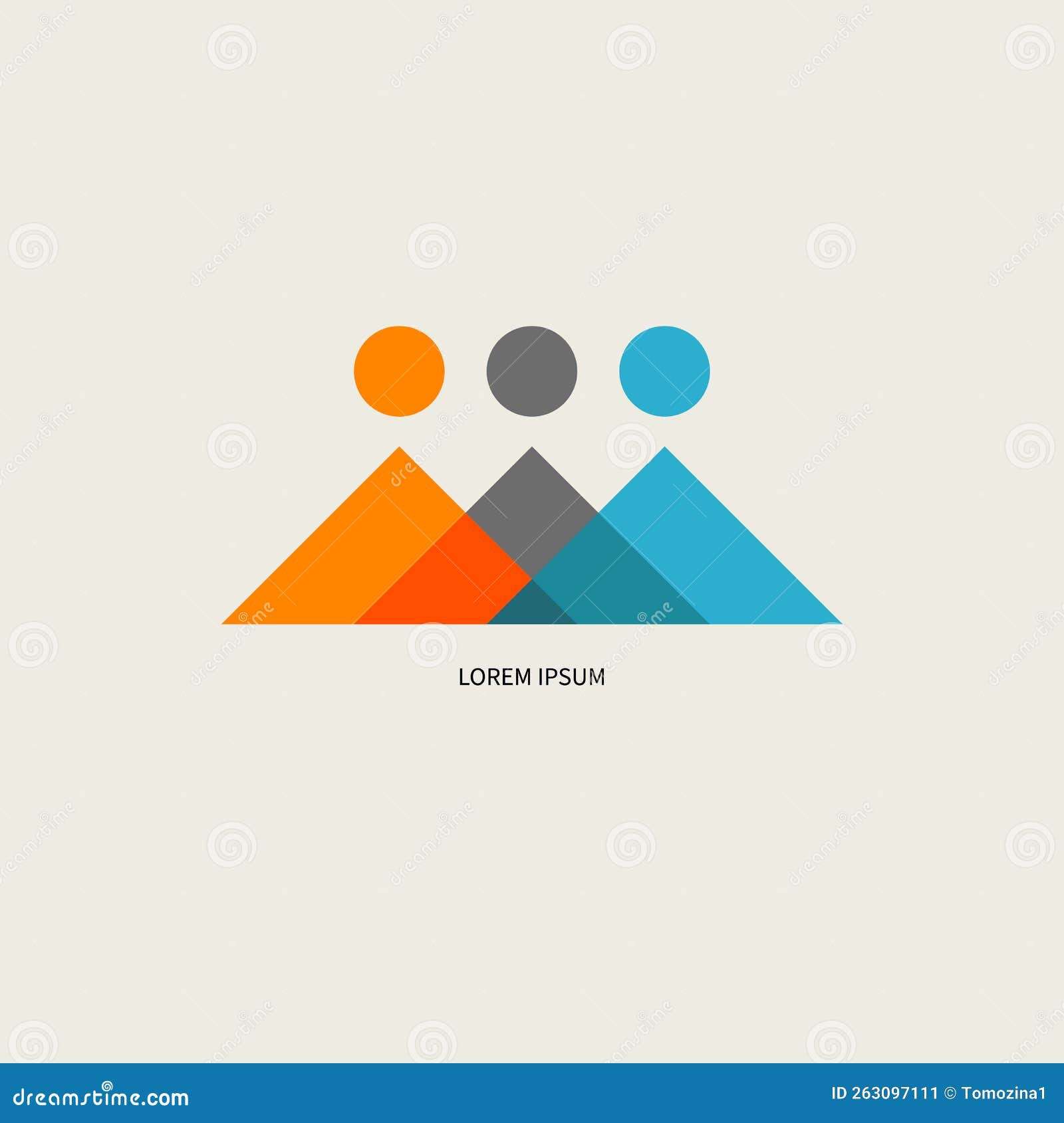 Teamwork Logo in Shape of Triangles Stock Vector - Illustration of ...