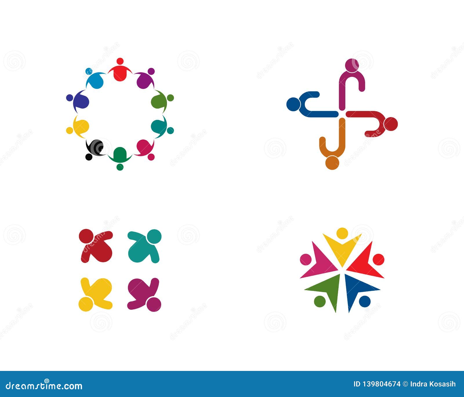 Teamwork Logo Template Vector Icon Illustration Stock Illustration ...
