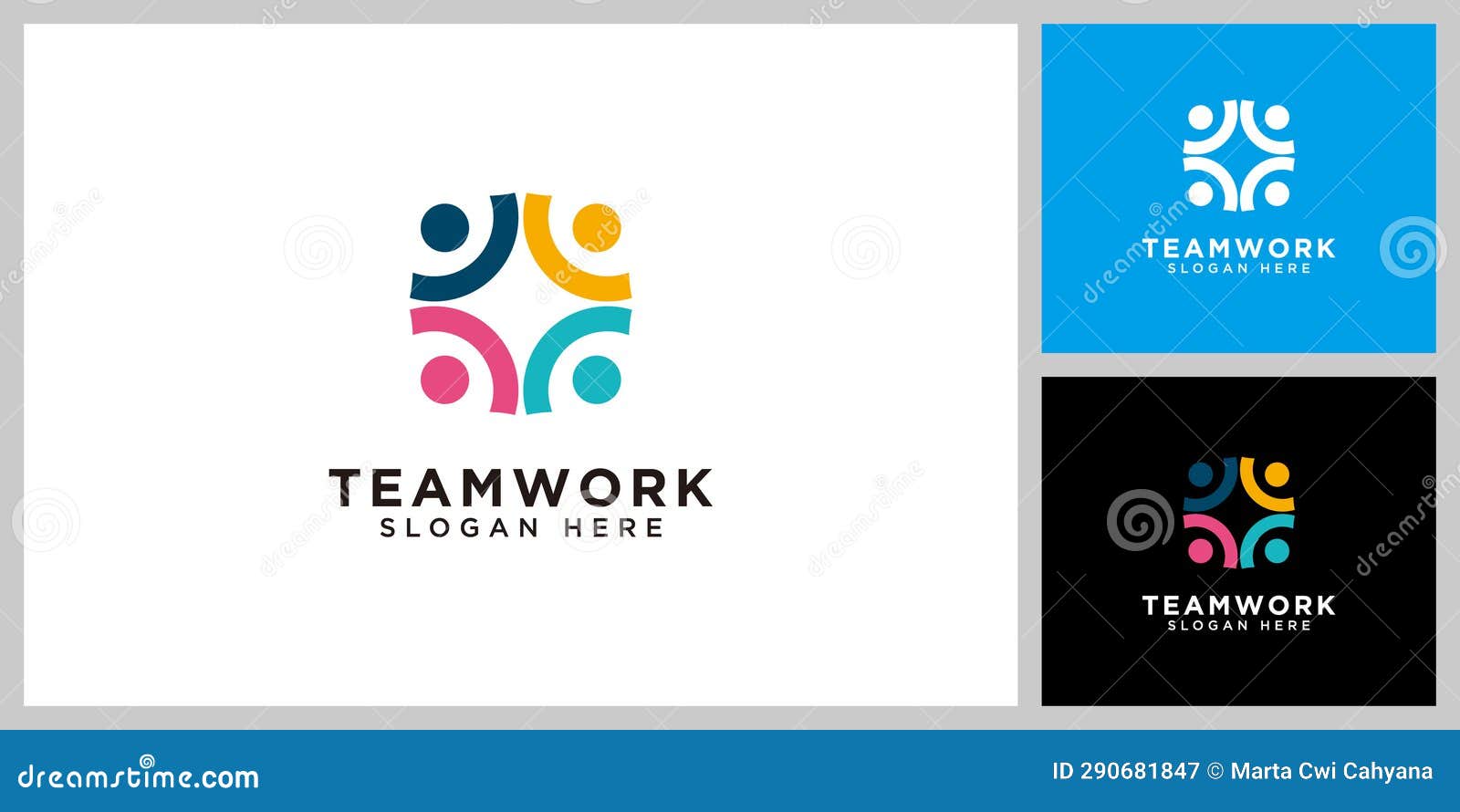 Teamwork Logo Vector Design Template Stock Illustration - Illustration ...