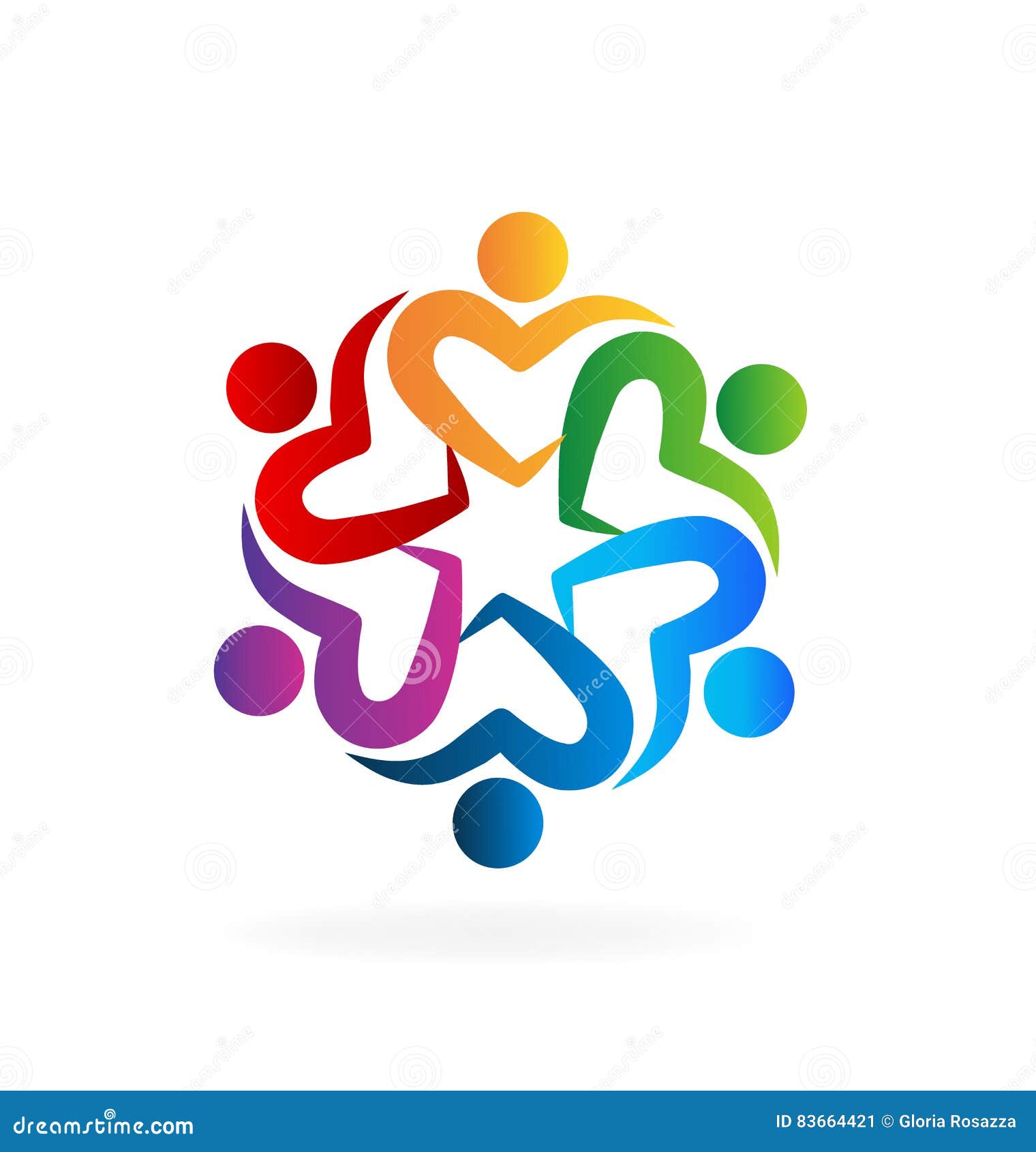 Teamwork love heart people stock vector. Illustration of date - 83664421