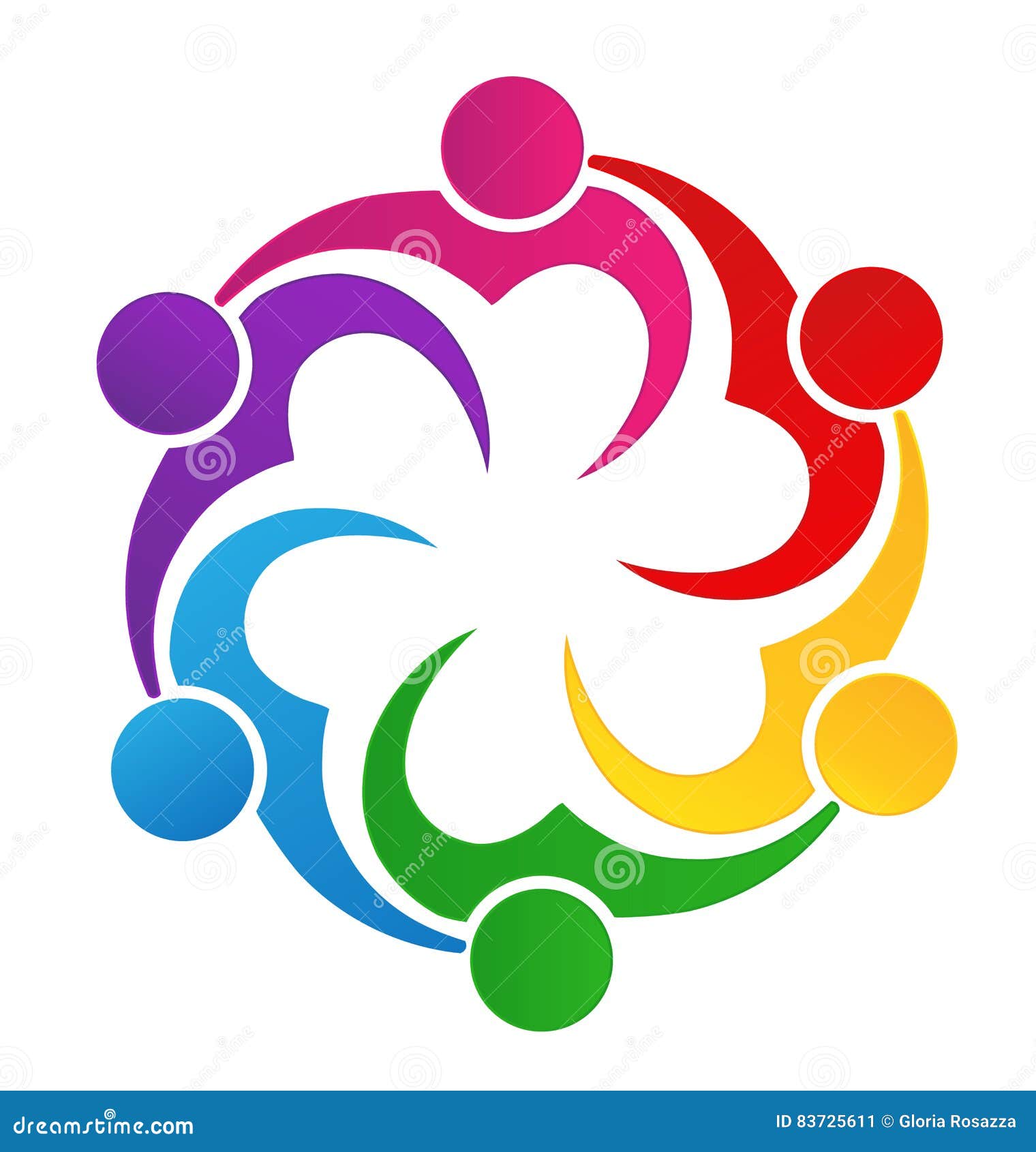 Teamwork love heart people stock vector. Illustration of happy - 83725611