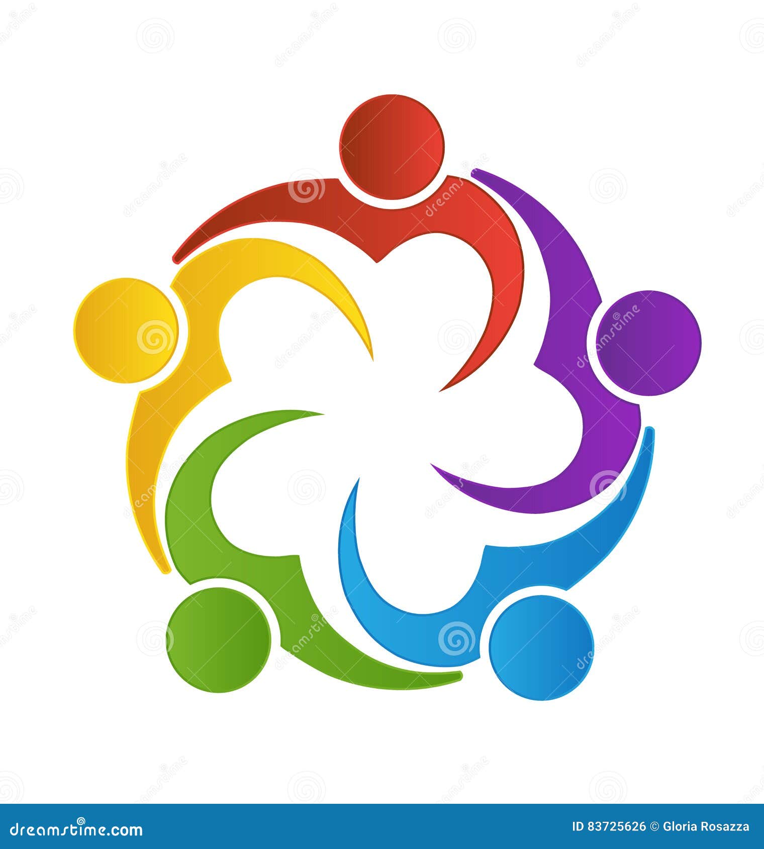 Teamwork love heart people stock vector. Illustration of corporation ...