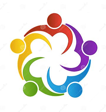 Teamwork love heart people stock vector. Illustration of corporation ...