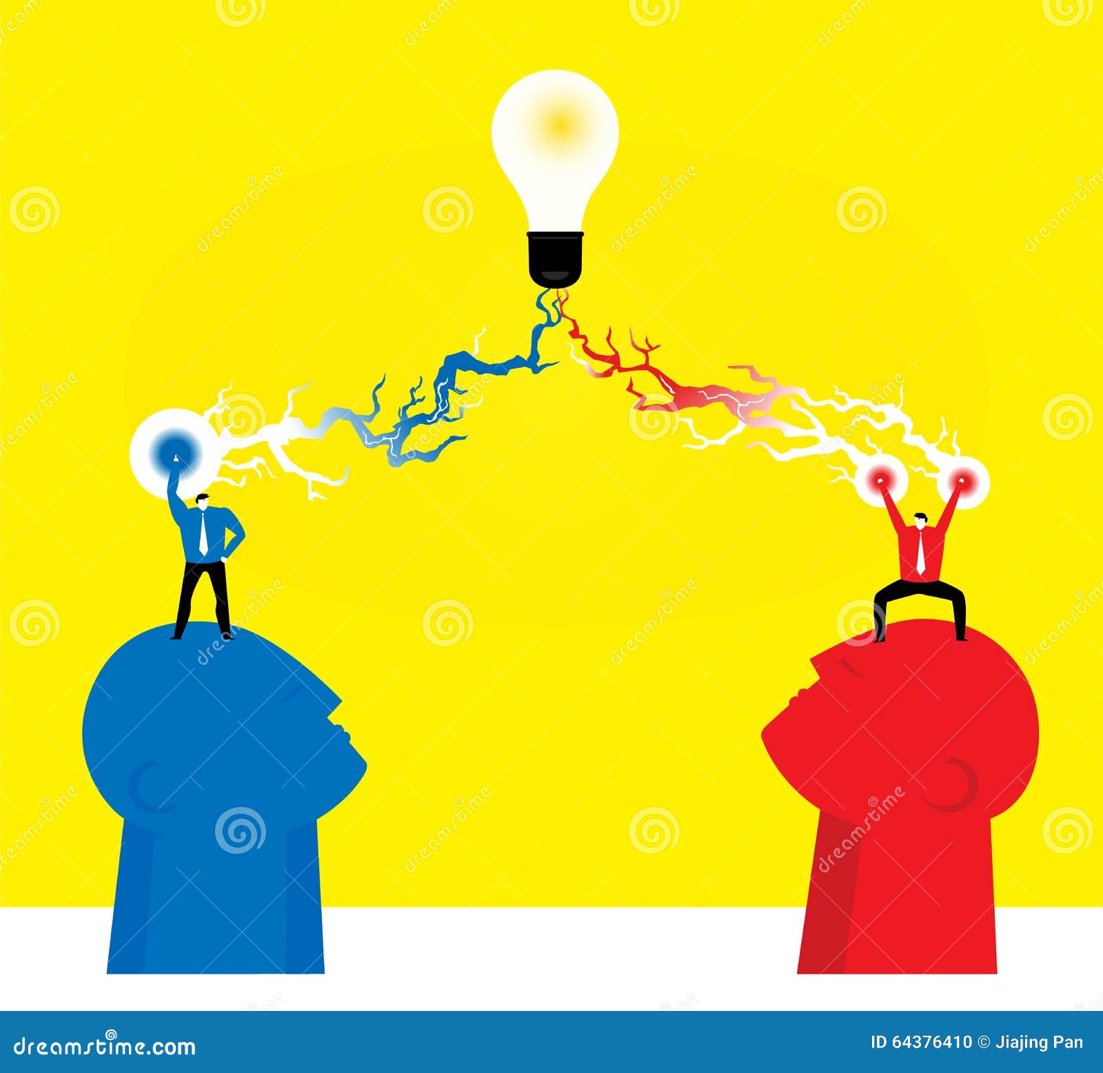 Teamwork : Magic power stock illustration. Illustration of bulb - 64376410
