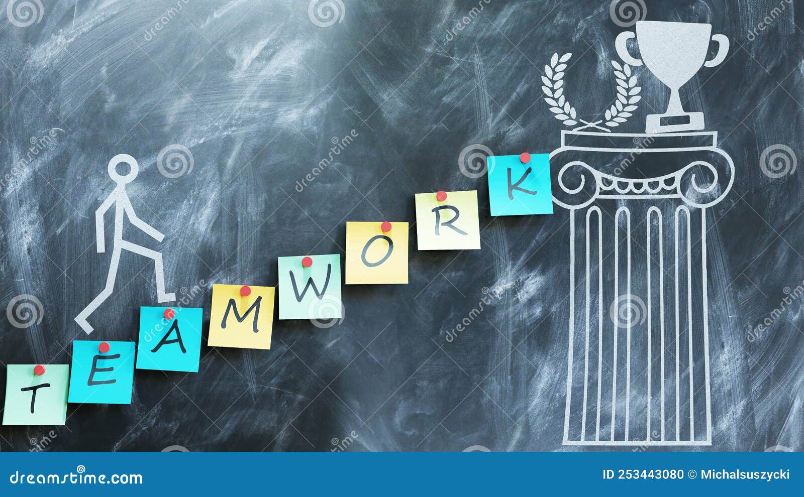 Teamwork Make Steps To Success Stock Photo - Image of progress ...