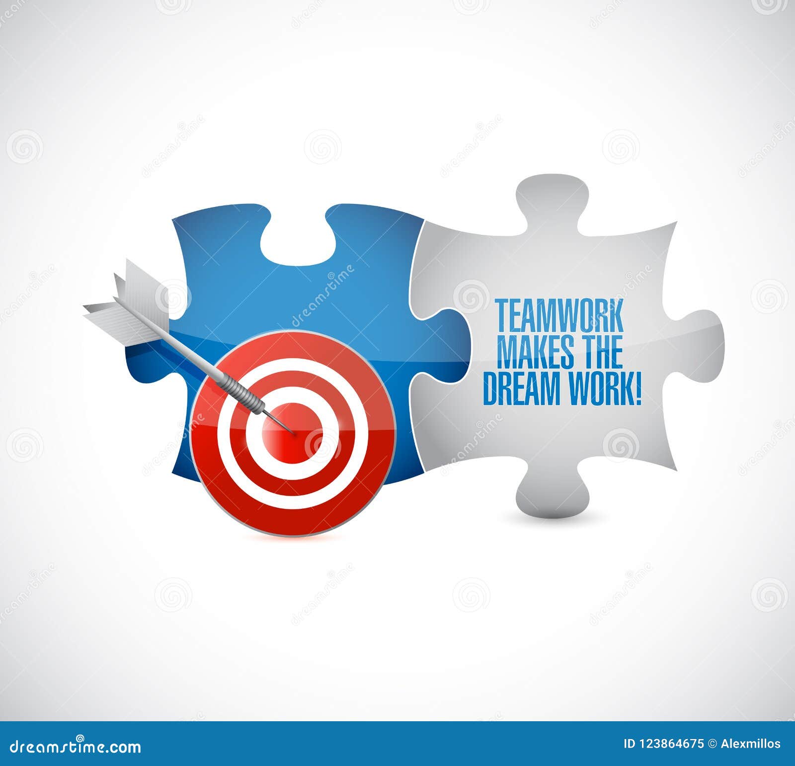 Teamwork Makes the Dream Work Target Puzzle Pieces Stock Illustration ...