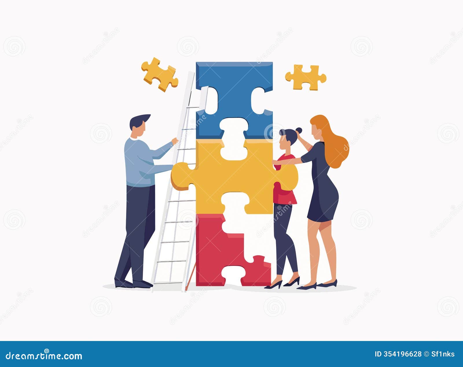 Teamwork Makes the Dream Work! Three Colleagues Collaborate, Putting ...