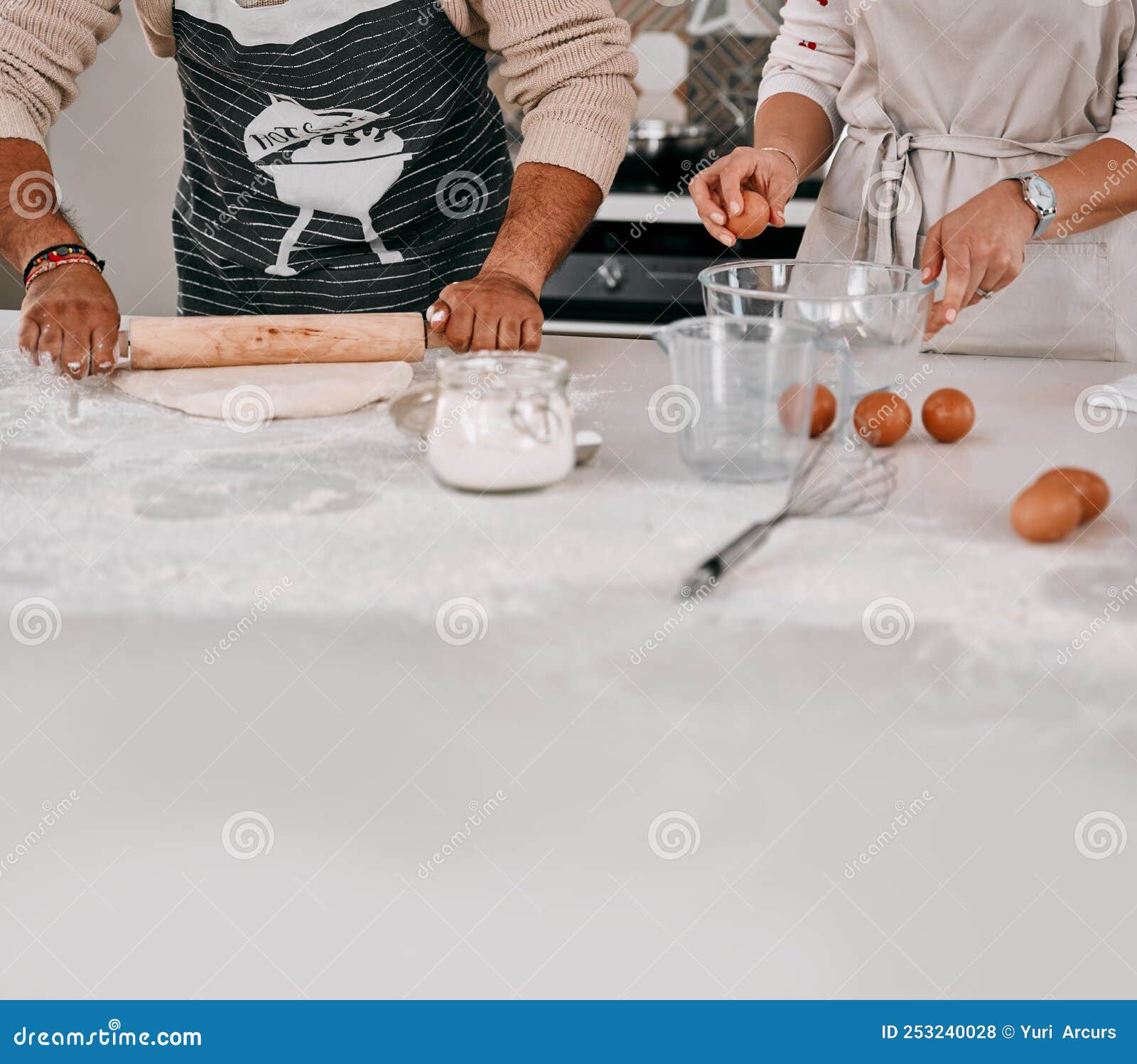 Teamwork Makes the Meal Prep Work. a Couple Baking Together at Home ...