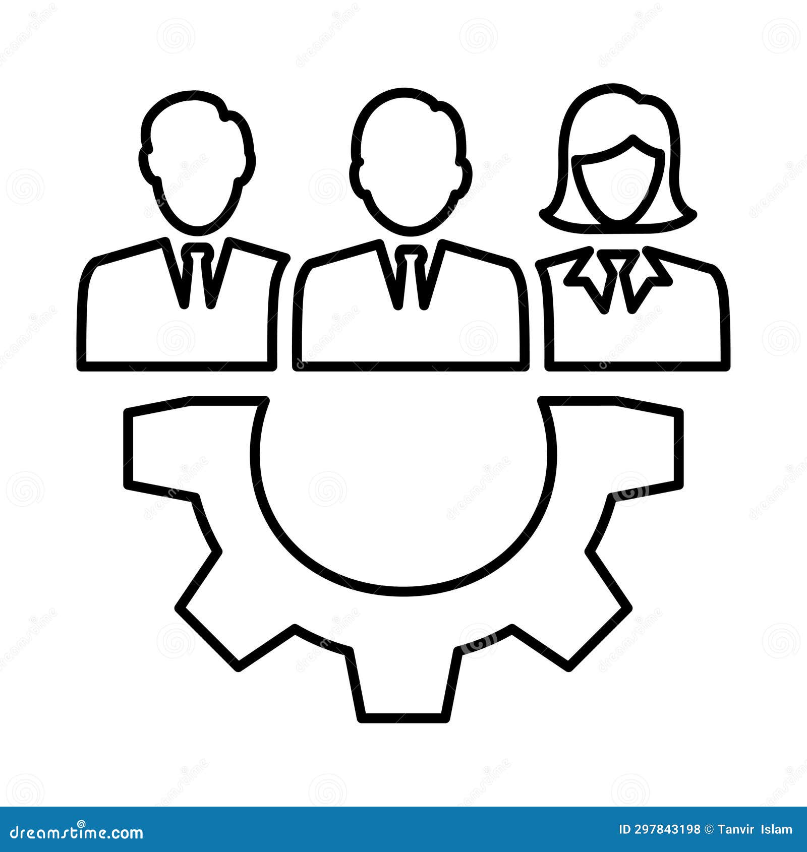 Teamwork Management Icon in Outline Style Stock Vector - Illustration ...