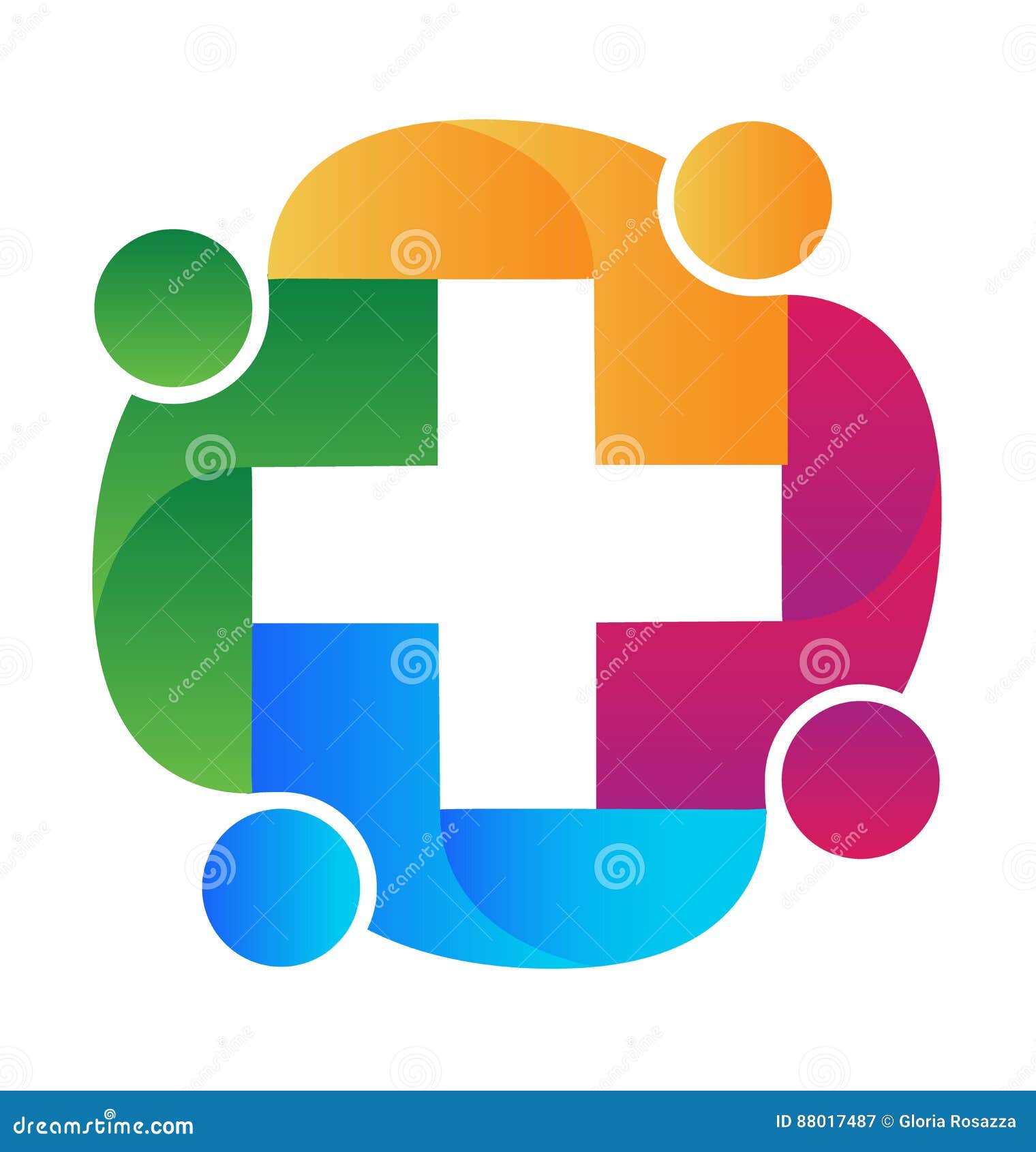 Teamwork Medical People Logo Stock Vector - Illustration of friends ...