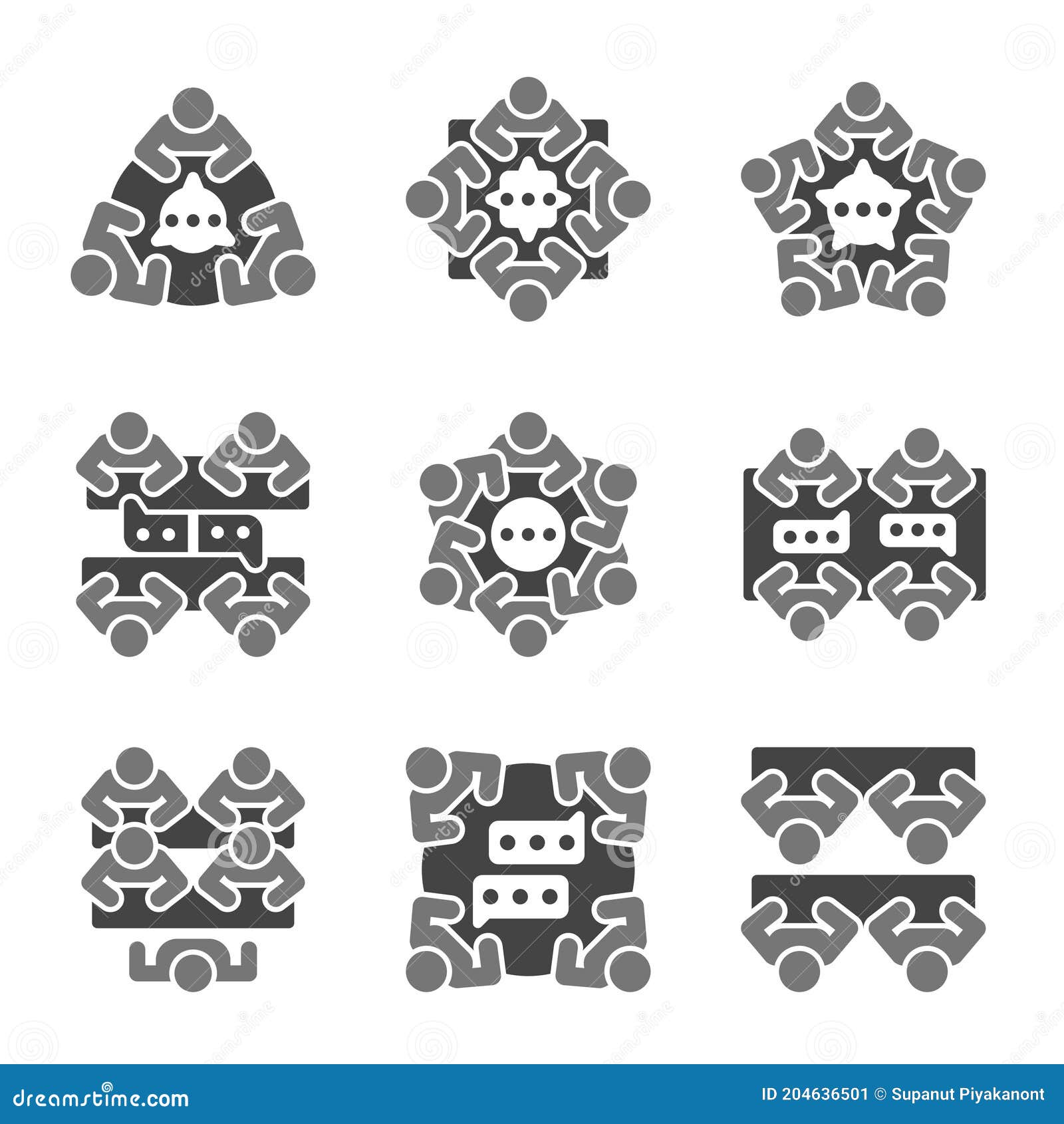 Teamwork icon set editorial photo. Illustration of flat - 204636501